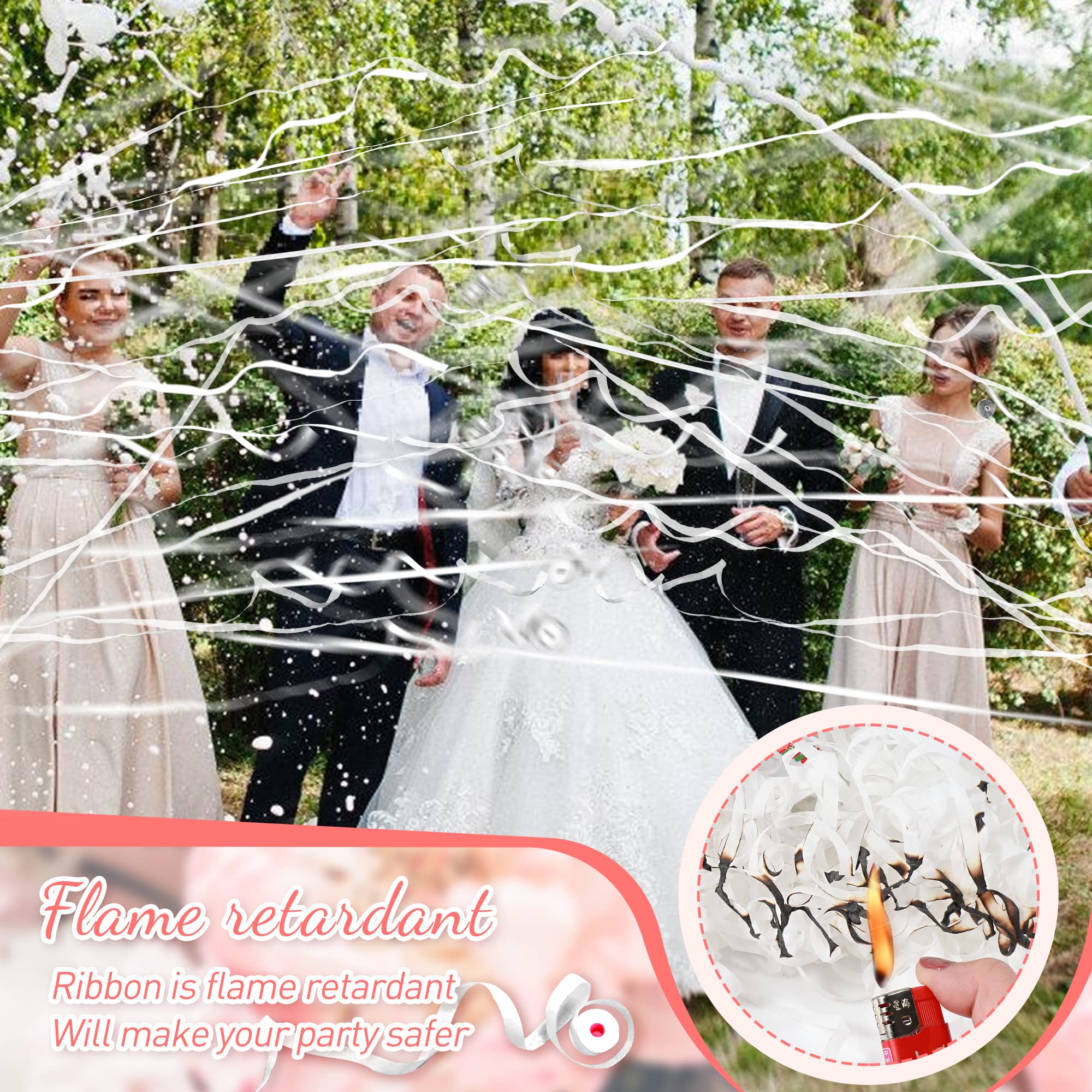 Snapklik.com : 48Pack White Streamer Poppers,Hand Throw Streamer ...