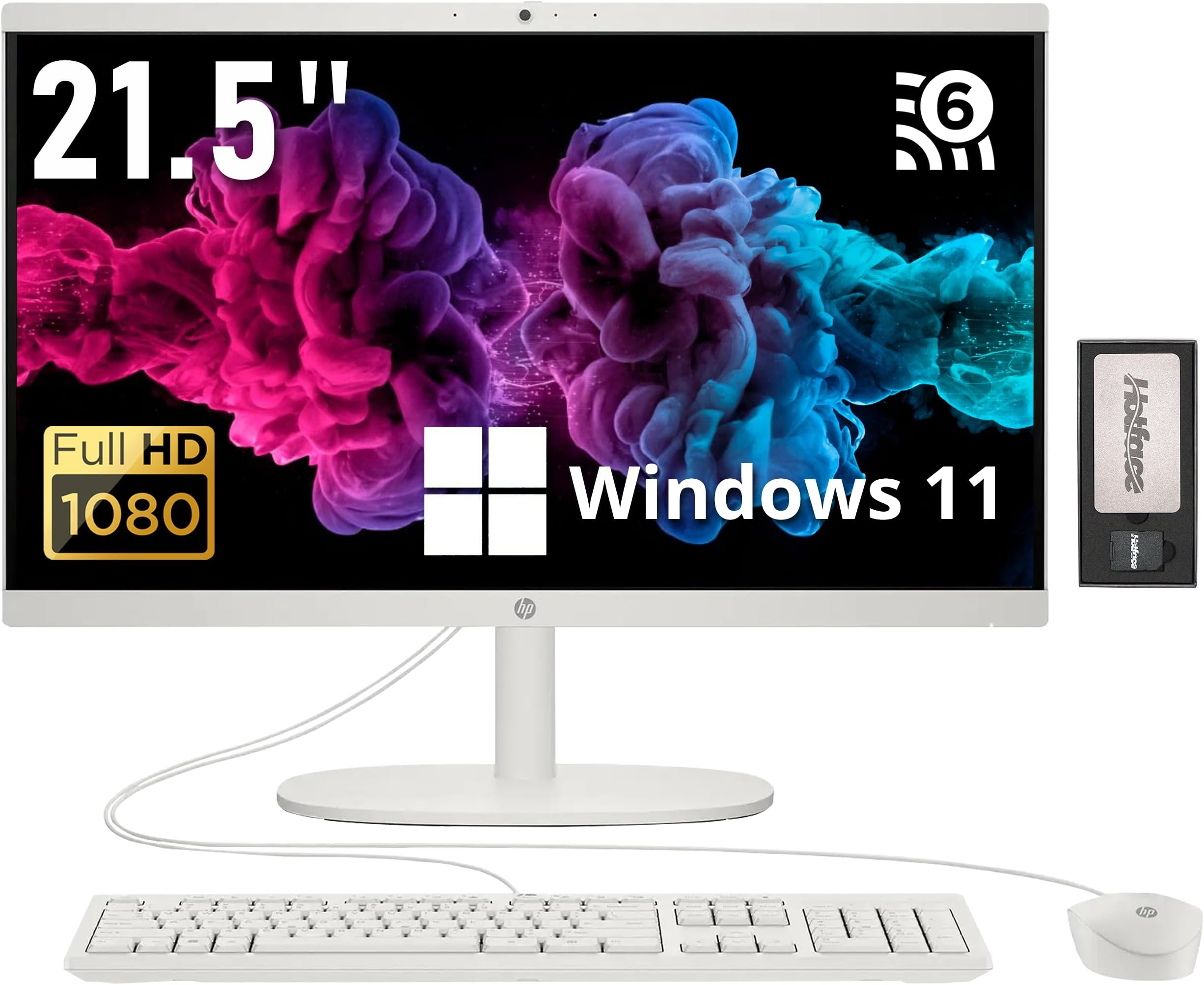 HP All-in-One Desktop Computer, 21.5" FHD Display, Intel Celeron J4025 ...