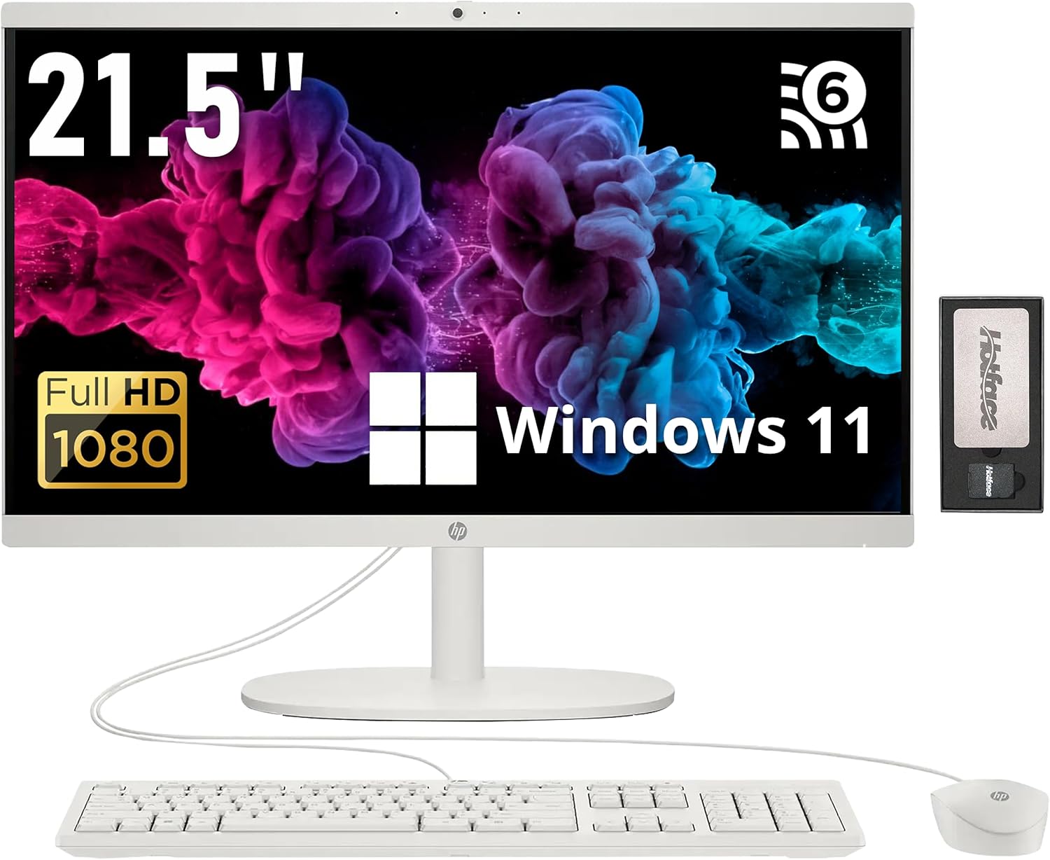 HP All-in-One Desktop Computer, 21.5" FHD Display, Intel Celeron J4025 Processor, 16GB RAM, 1 ...