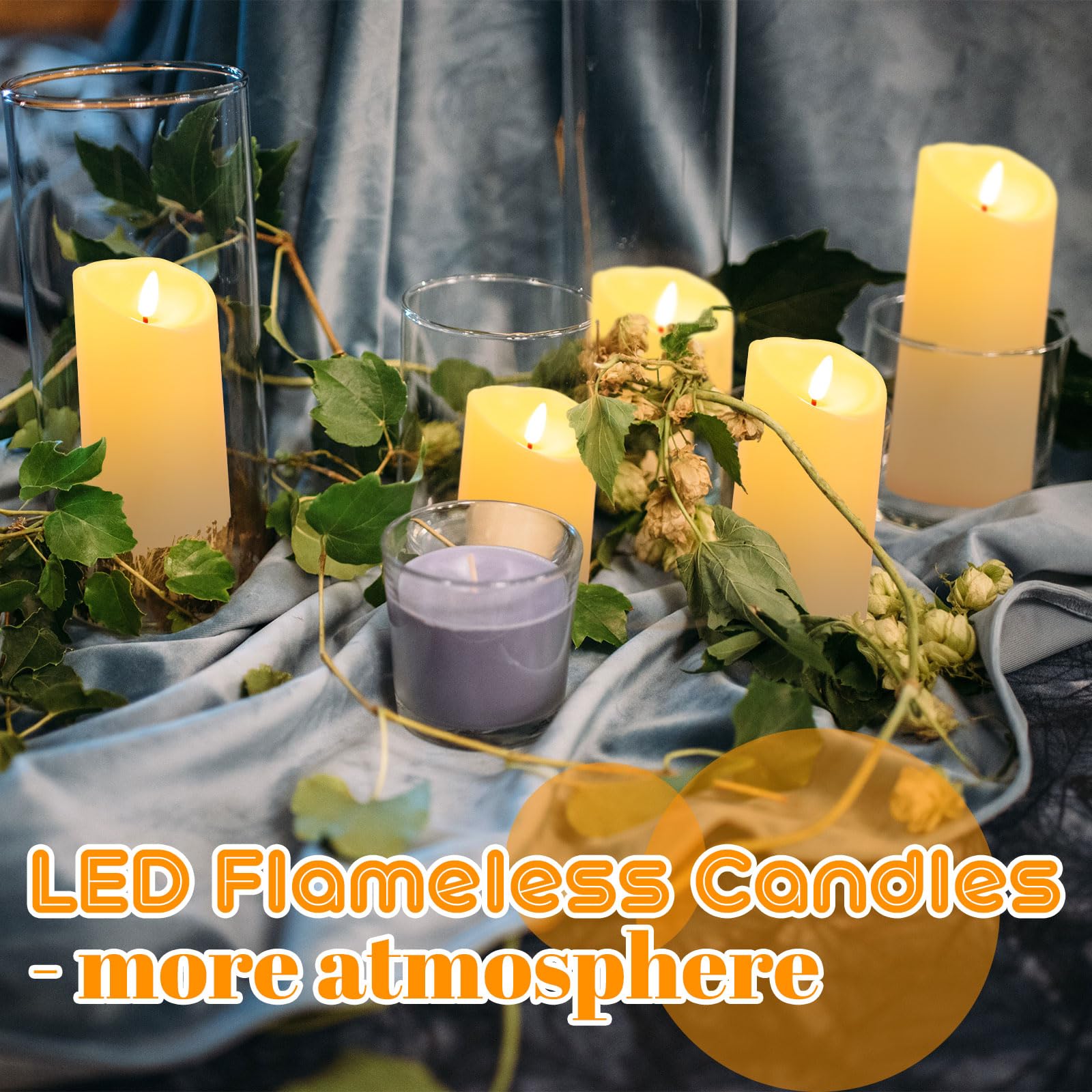 50 Pcs Flameless Flickering Candles Bulk LED Candles Battery Operated ...