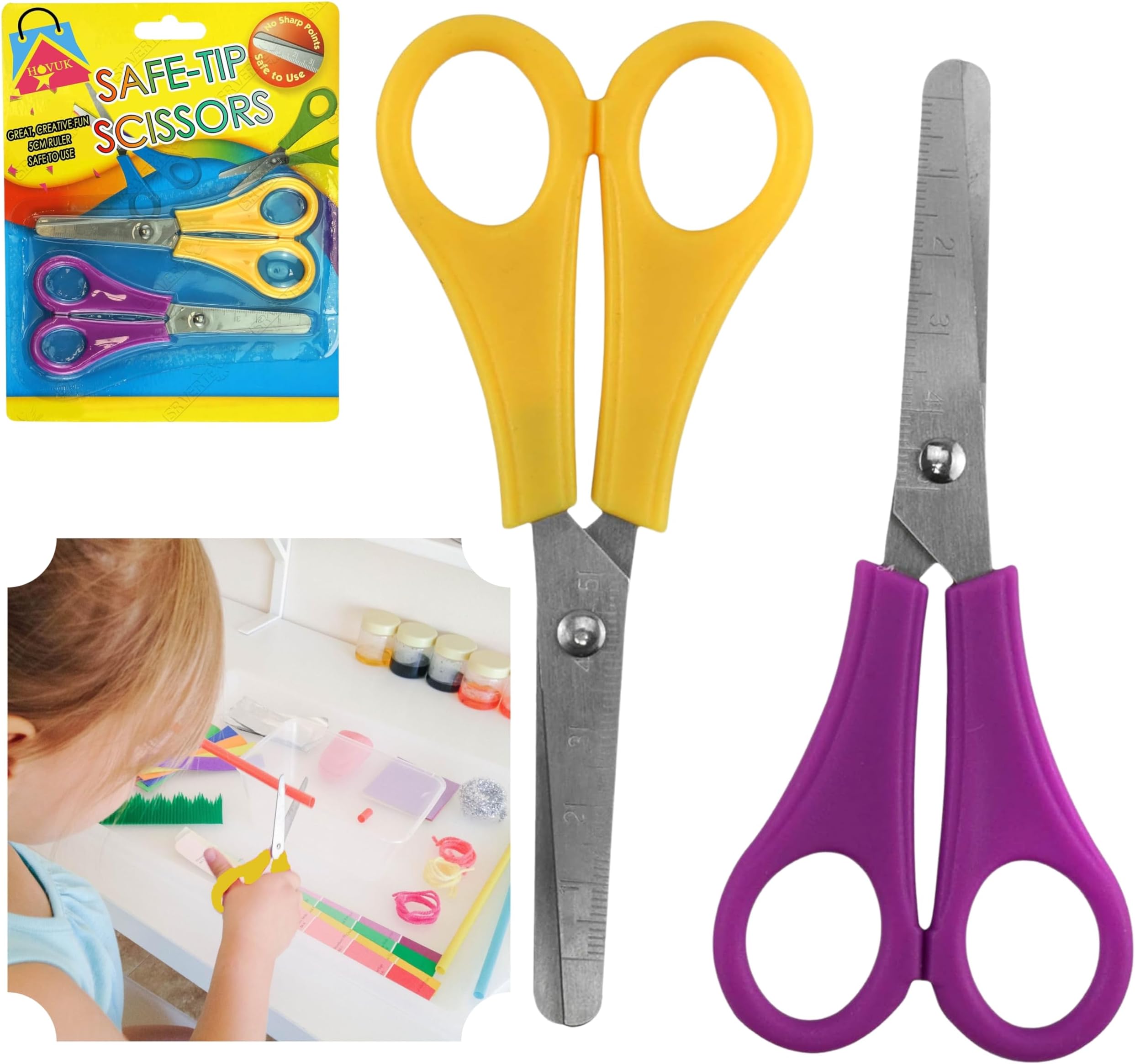 Childrens Kids Safety Scissors 5 inch 130mm : Amazon.co.uk: Stationery ...