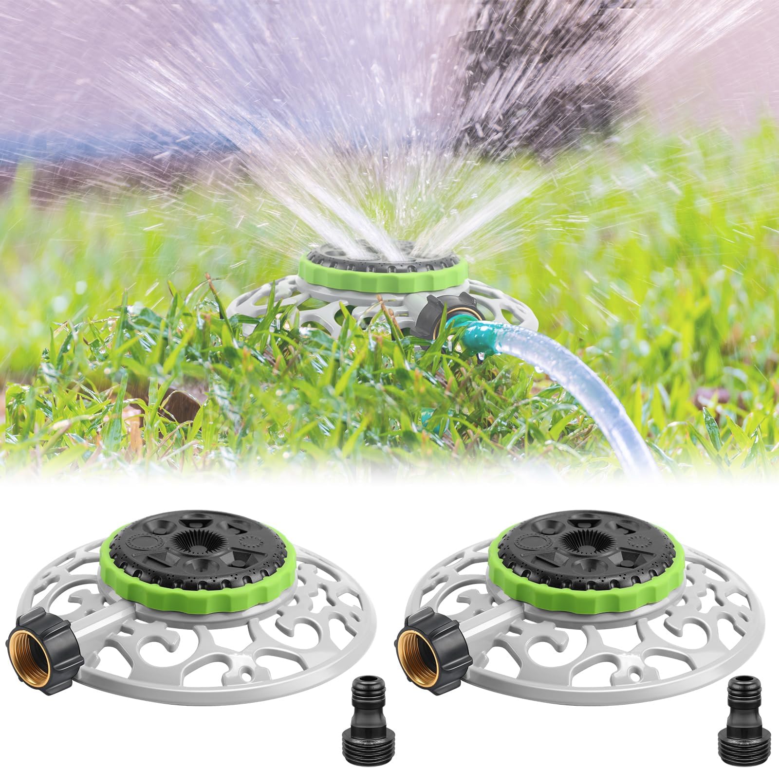 Amazon.com : Jingmore 2 Pcs 8 Pattern Stationary Water Sprinkler Turret ...