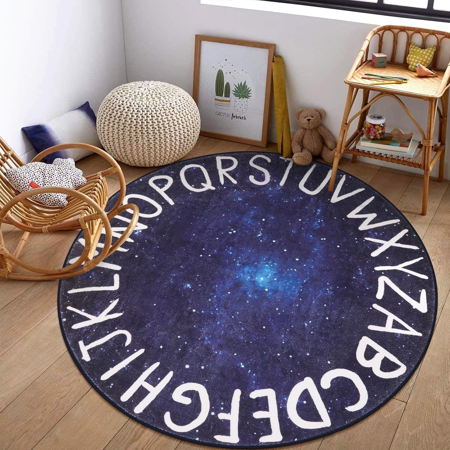 Amazon.com: LIVEBOX Kids Play Room Round Rug for Bedroom, ABC Washable ...