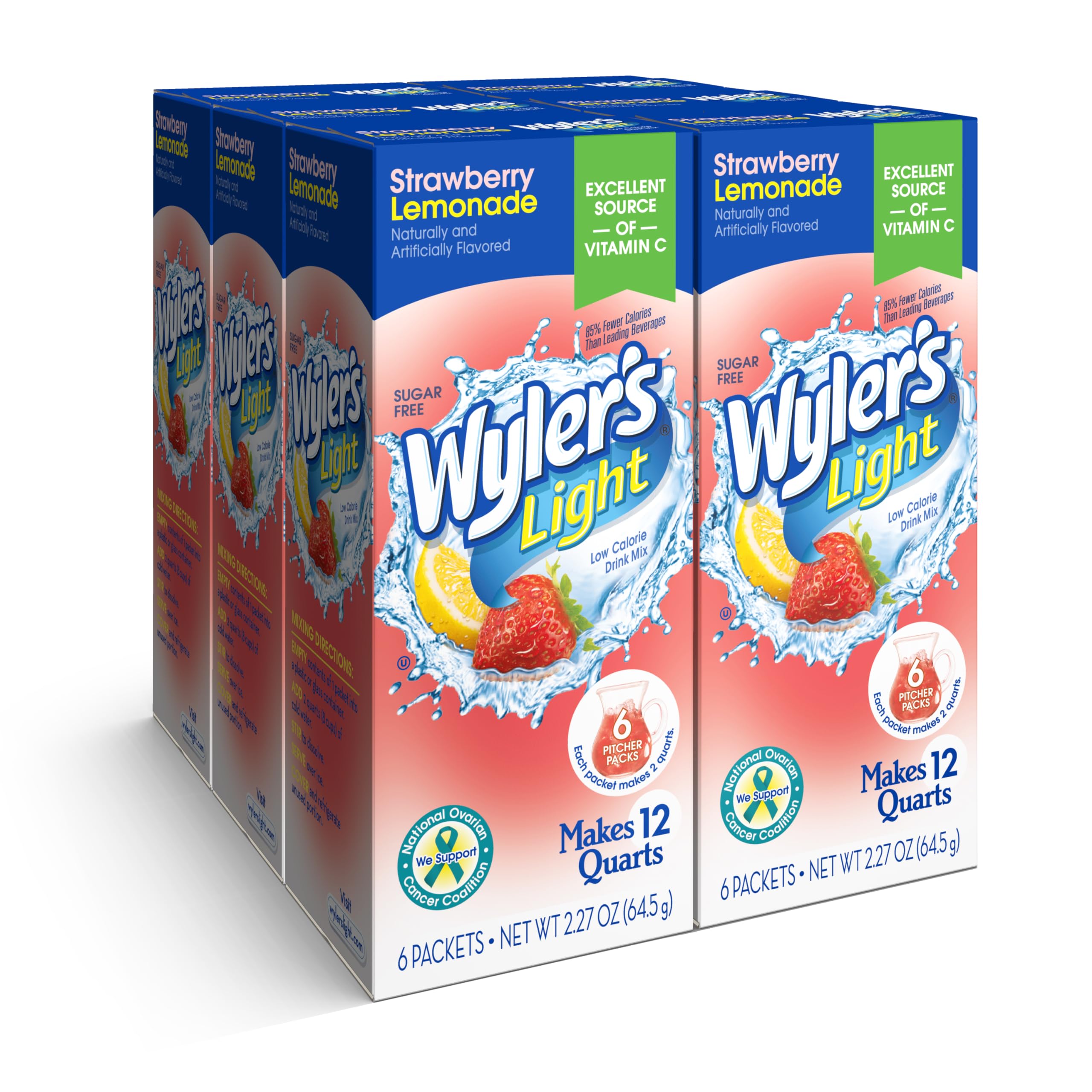 Amazon.com : Wyler's Light Pitcher Packs, Water Drink Mix, Strawberry ...