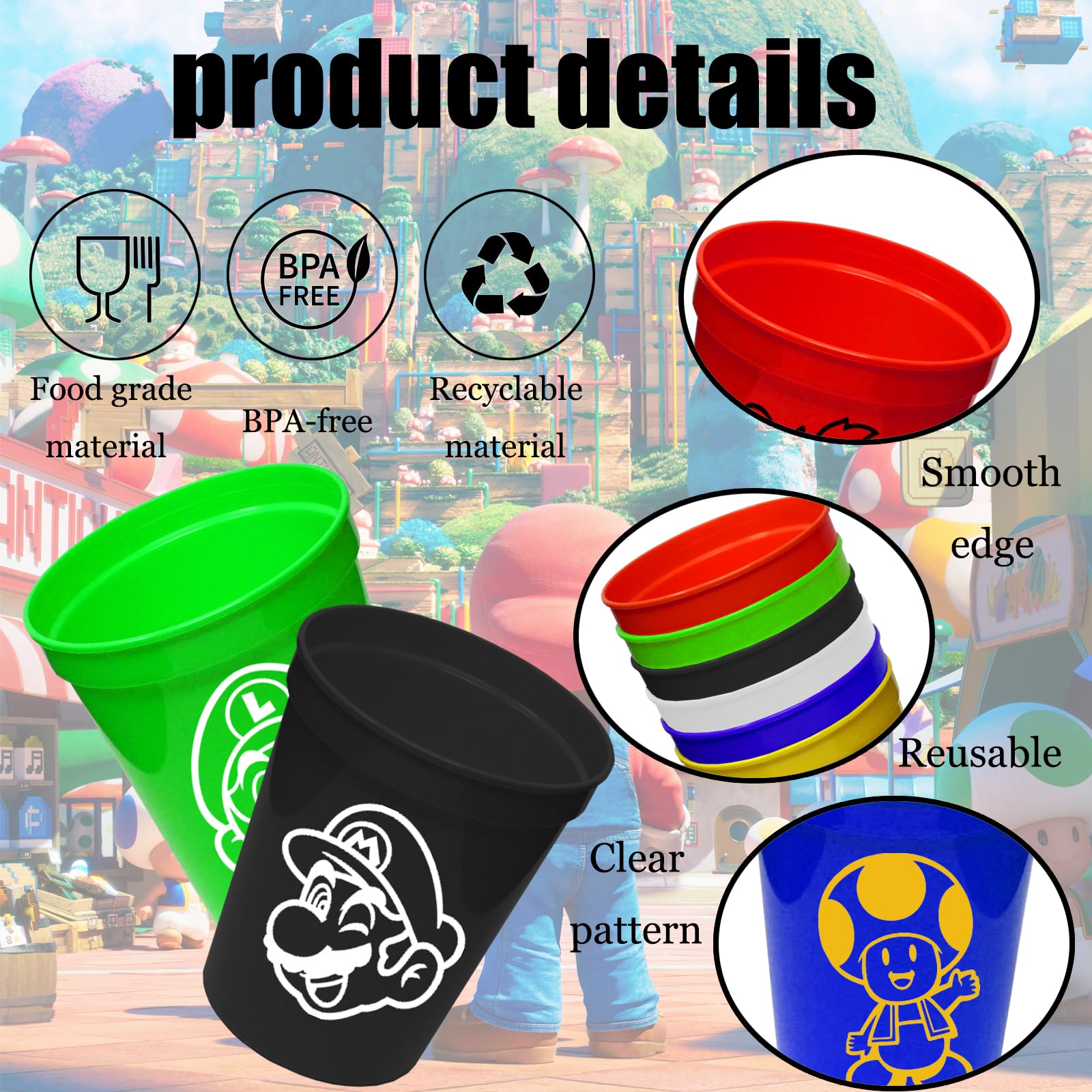 Snapklik.com : 12 Pcs Super Game Party Cups Super Game Plastic Cups 12 ...
