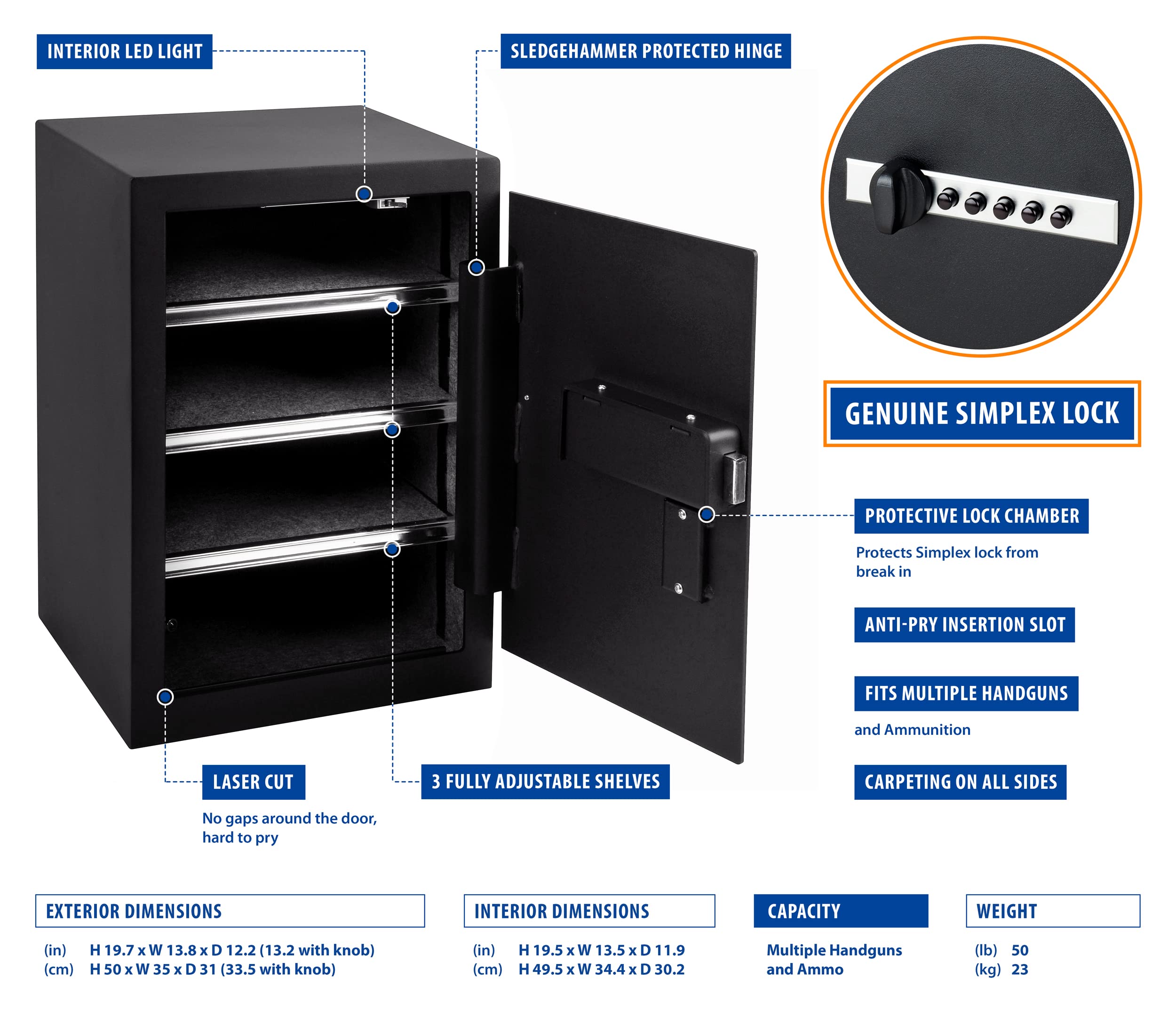 Snapklik.com : VS-50SX, Heavy Duty Large Mechanical Simplex Lock, Multi ...