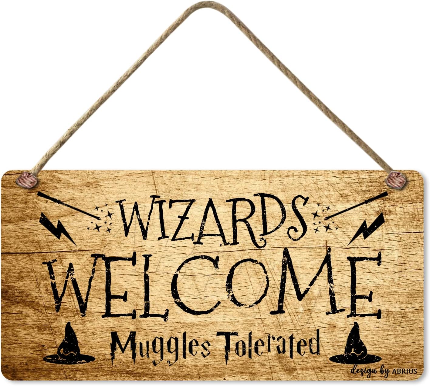 Amazon.com: Vintage Wood Gift Funny Sign Hanging Plaque Magic Wizards ...