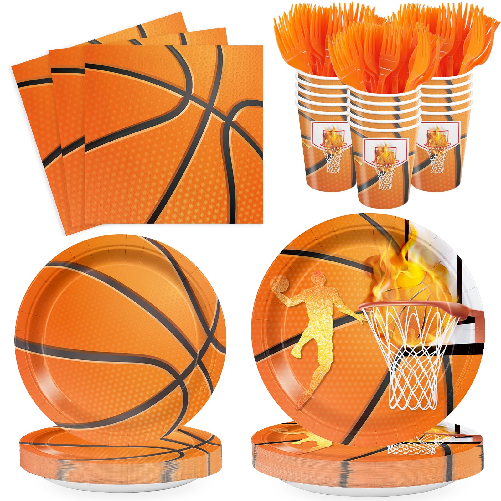 Amazon.com: JVORFDG 120Pcs Basketball Birthday Party Supplies ...