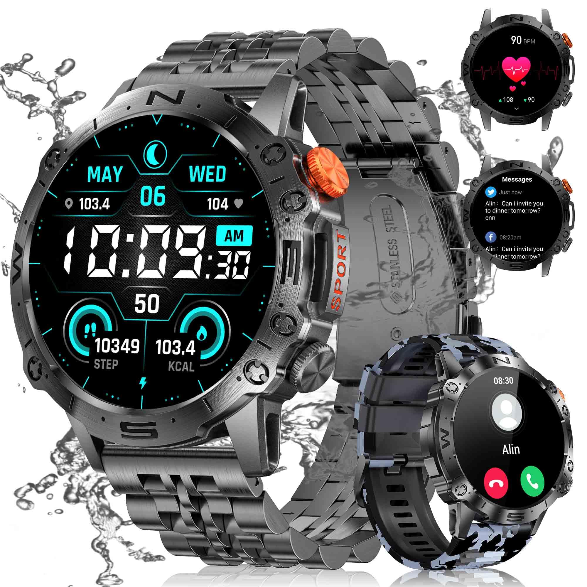 Snapklik.com : SUNKTA Military Smart Watches For Men