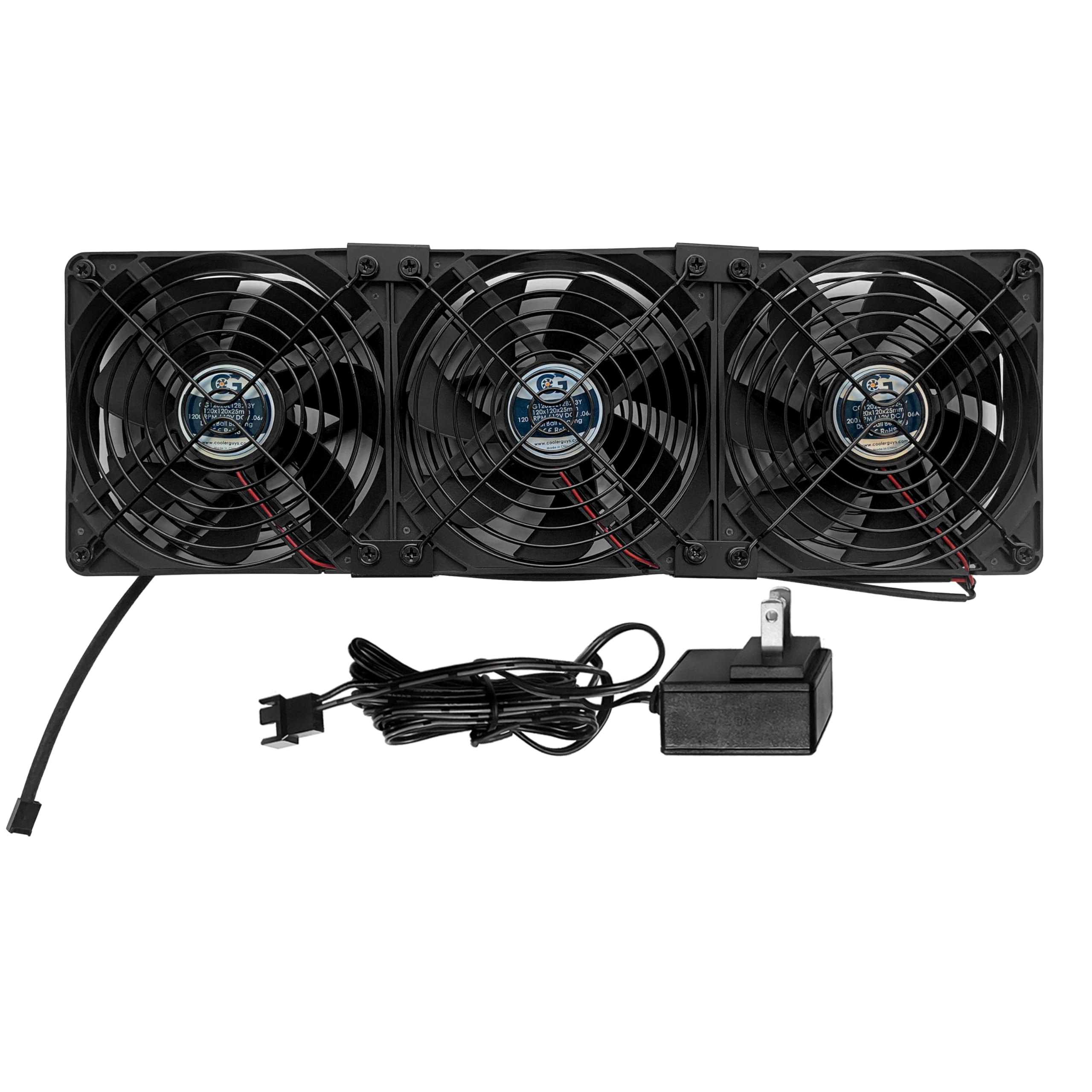 Snapklik.com : Coolerguys Pre-Assembled Triple 120mm Fan Cooling Kit