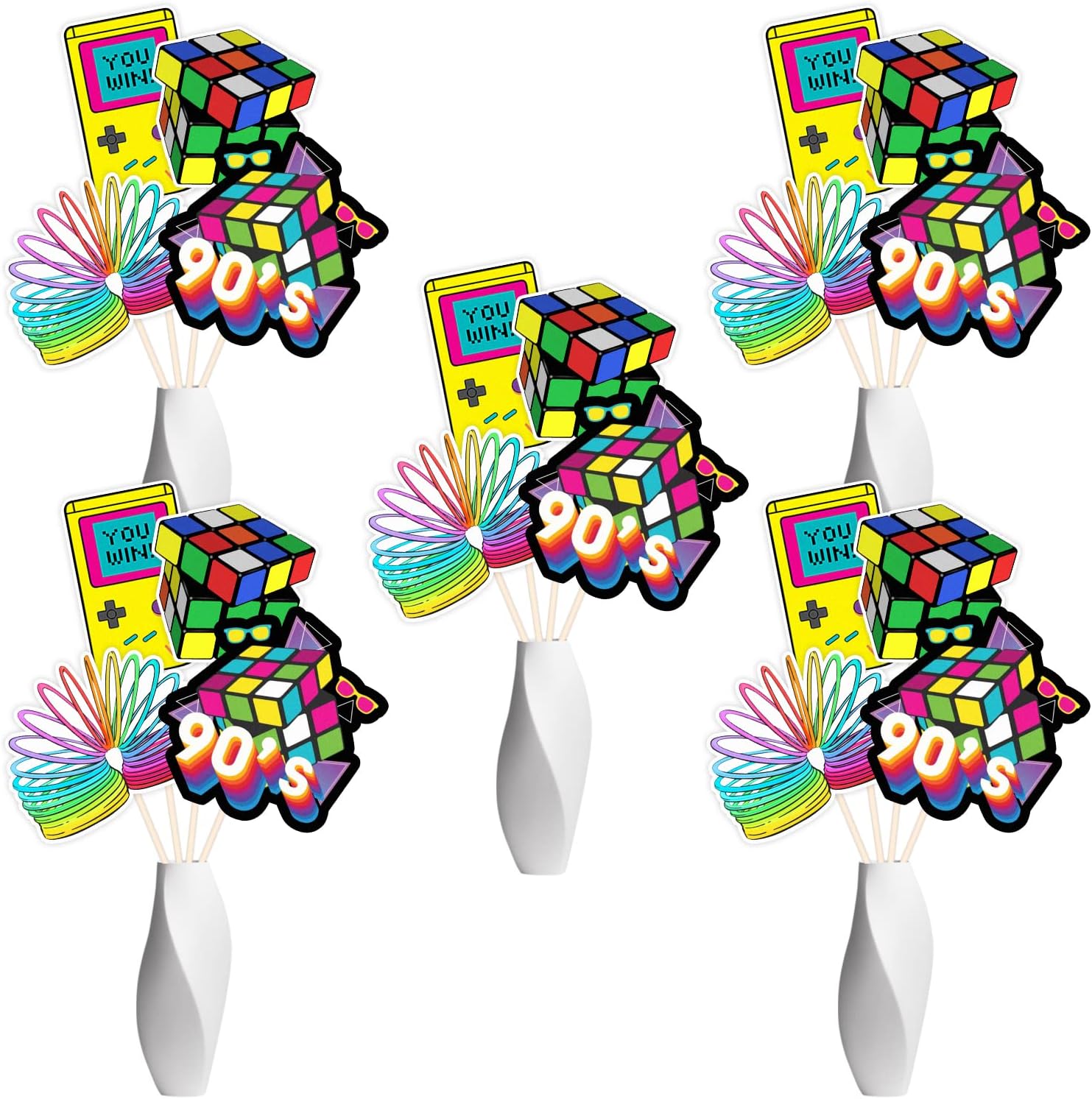 Back to 1990s Centerpiece Sticks, Retro Hip Hop Party Favors, 90’s ...