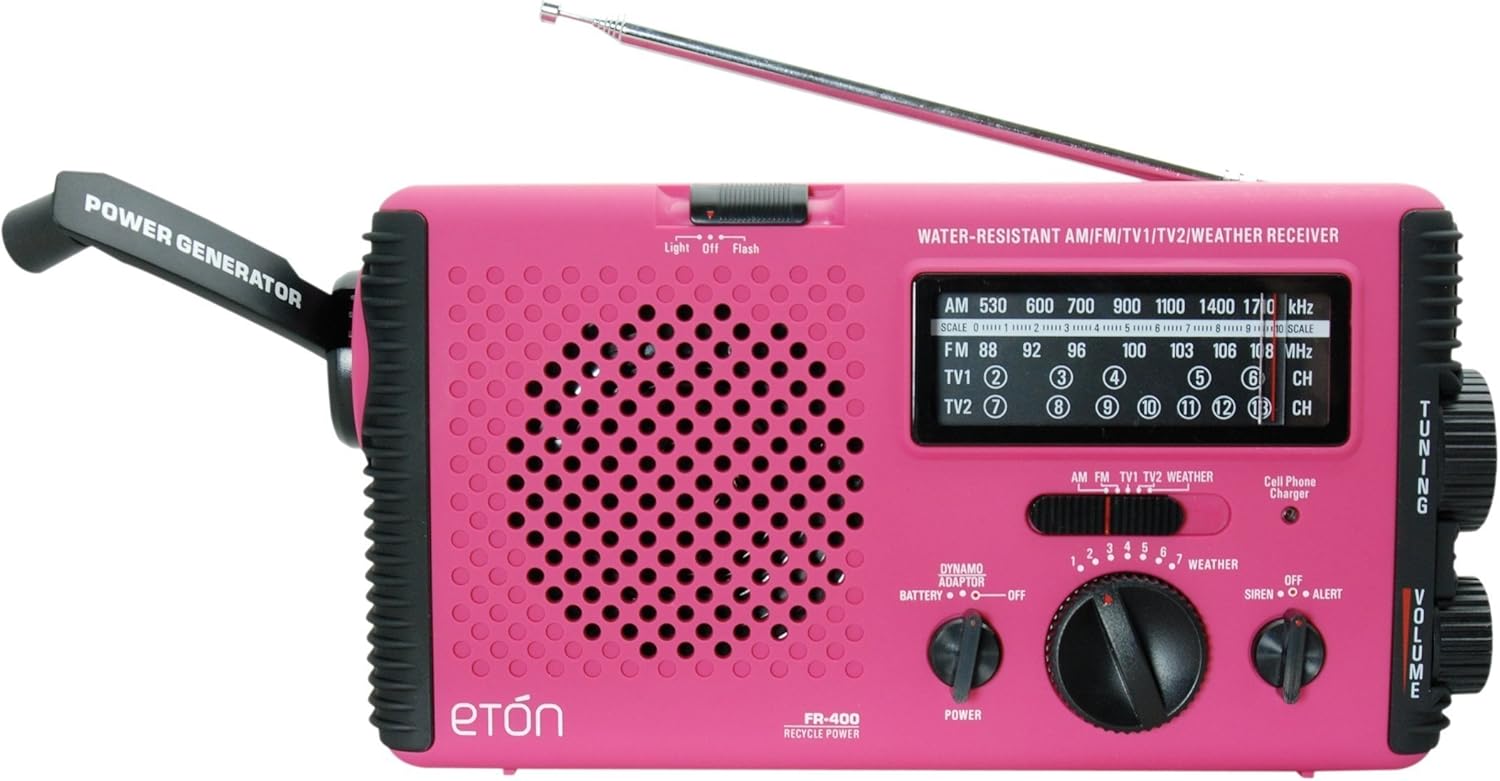 Amazon.com: Eton FR400 Special Edition Pink Crank-Powered Emergency ...