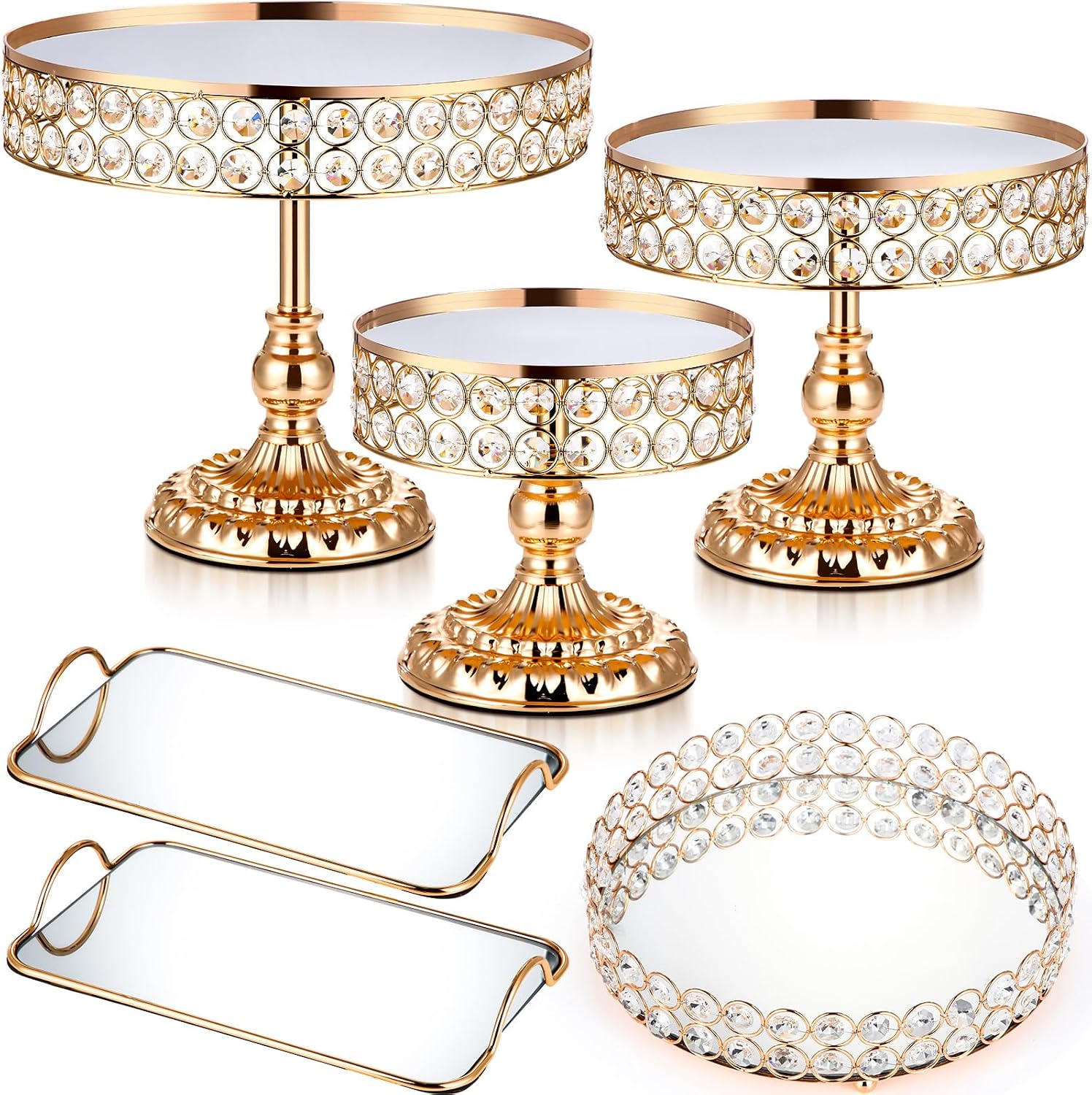 Amazon.com | Sieral 6 Pcs Gold Cake Stand Wedding Dessert Table Display ...