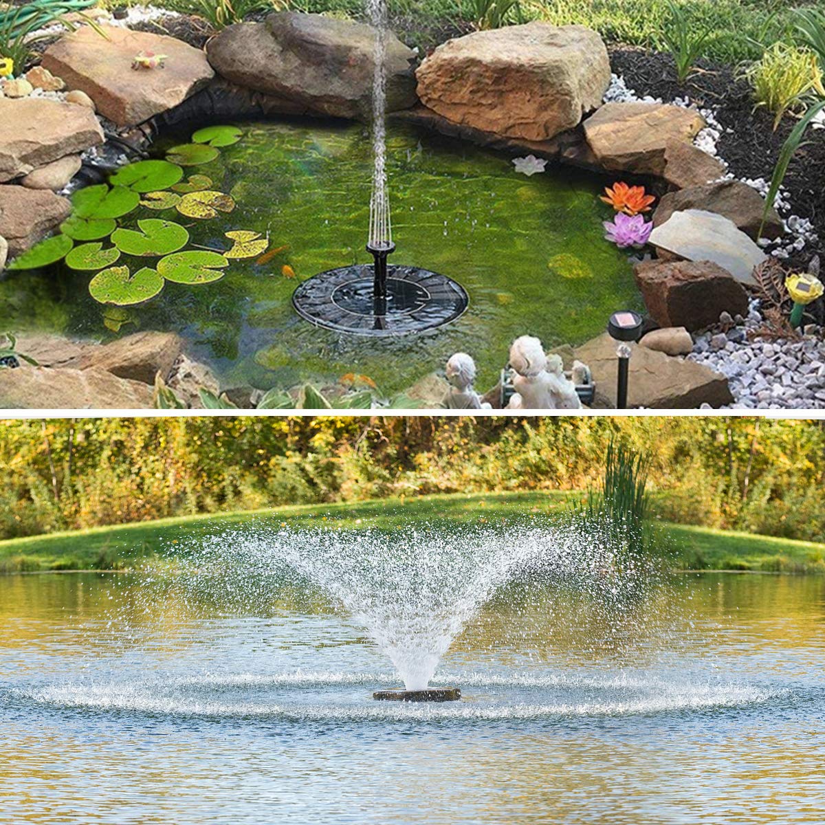 Solar Powered Farm Pond Fountain