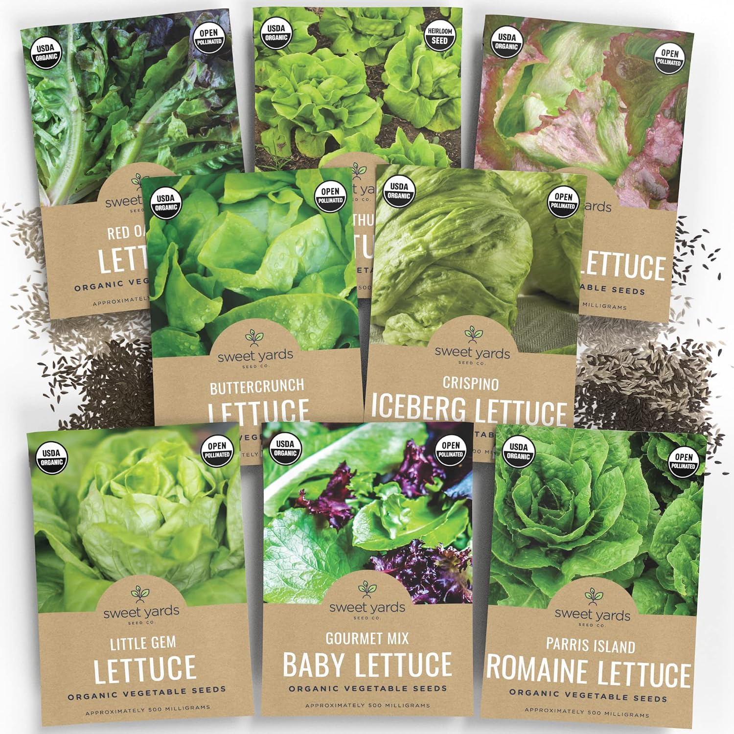 Amazon.com : Sweet Yards Seed Co Lettuce Lovers’ Organic Seed Variety ...