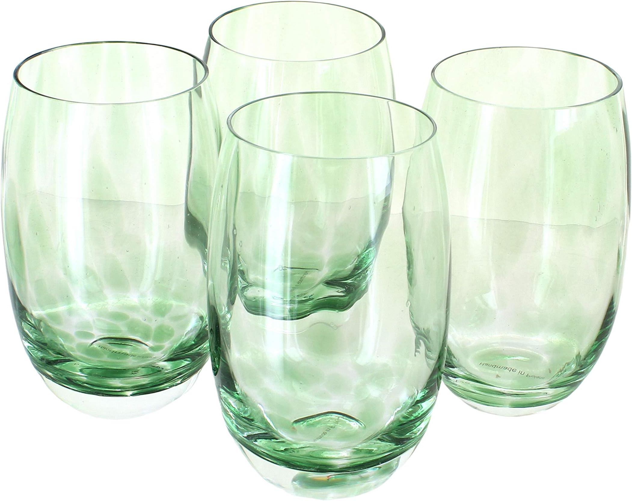 Amazon.com | Blue Rose Polish Pottery Green Confetti Water Glass Set ...