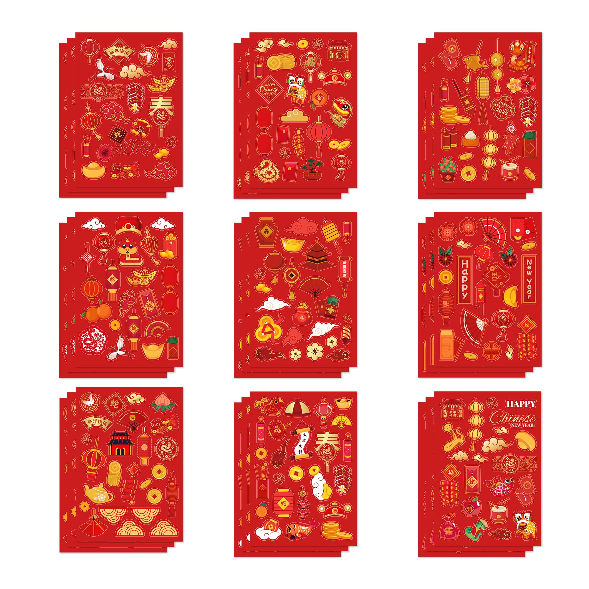 Amazon.com: LOONELO Happy Chinese New Year Stickers, 18 Sheets 2025 ...