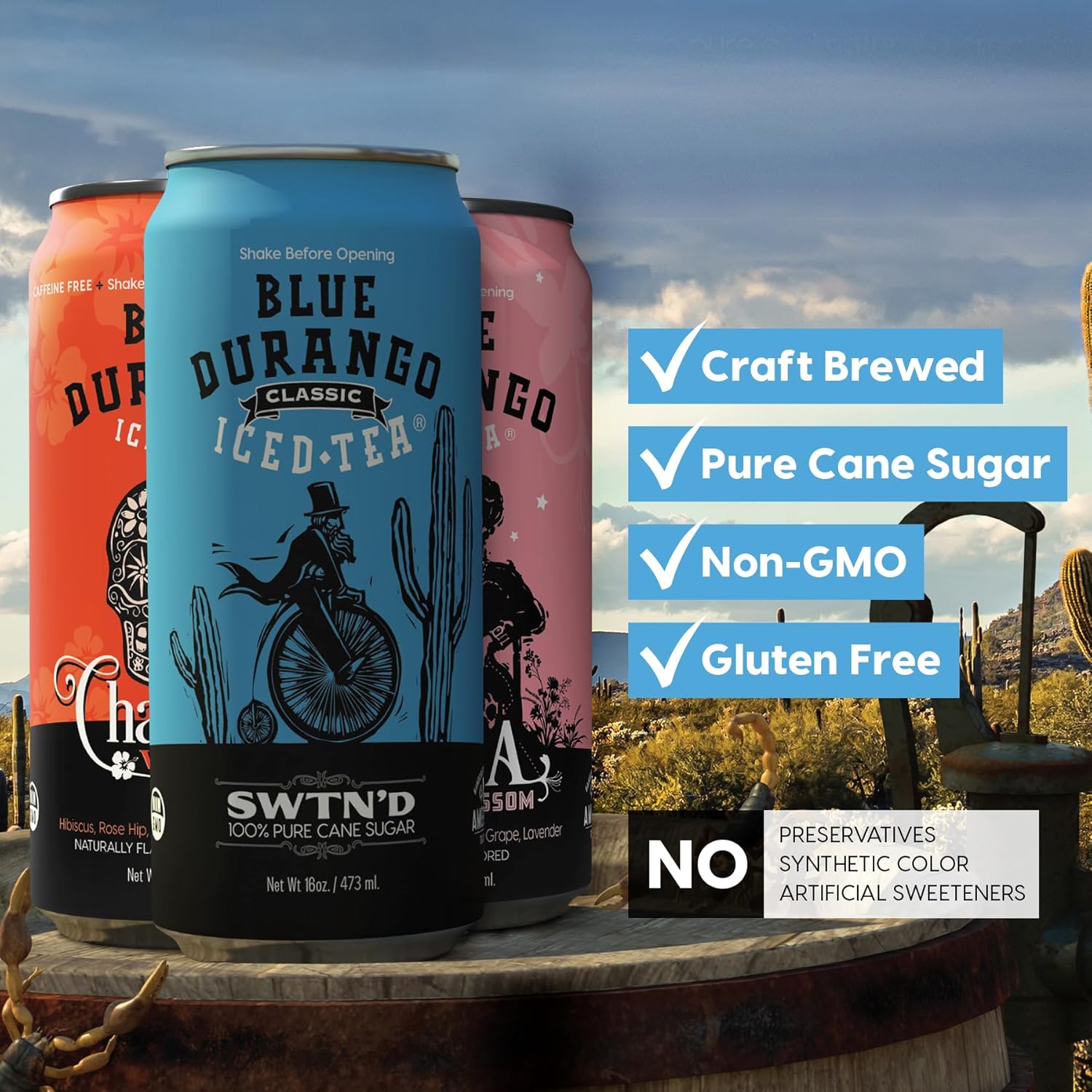 Blue Durango Iced Tea Paquete variado, té helado endulzado y sin azúcar ...