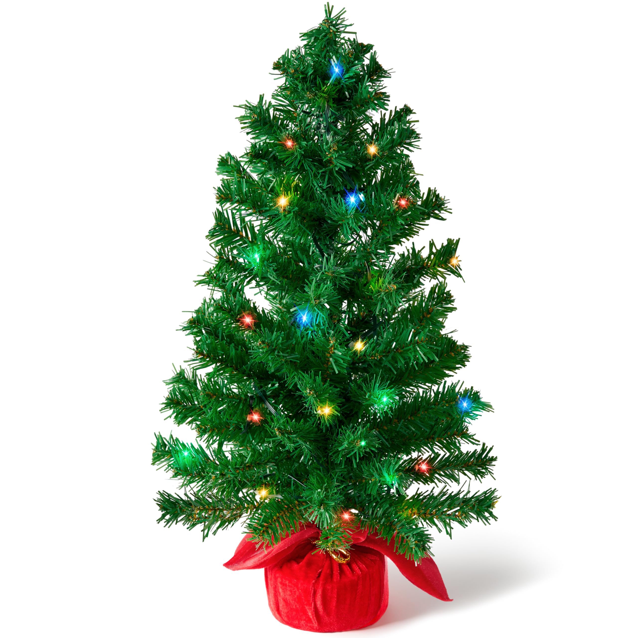 Amazon.com: JOIEDOMI 24"/2FT Small Christmas Tree with Multi-Color LED ...