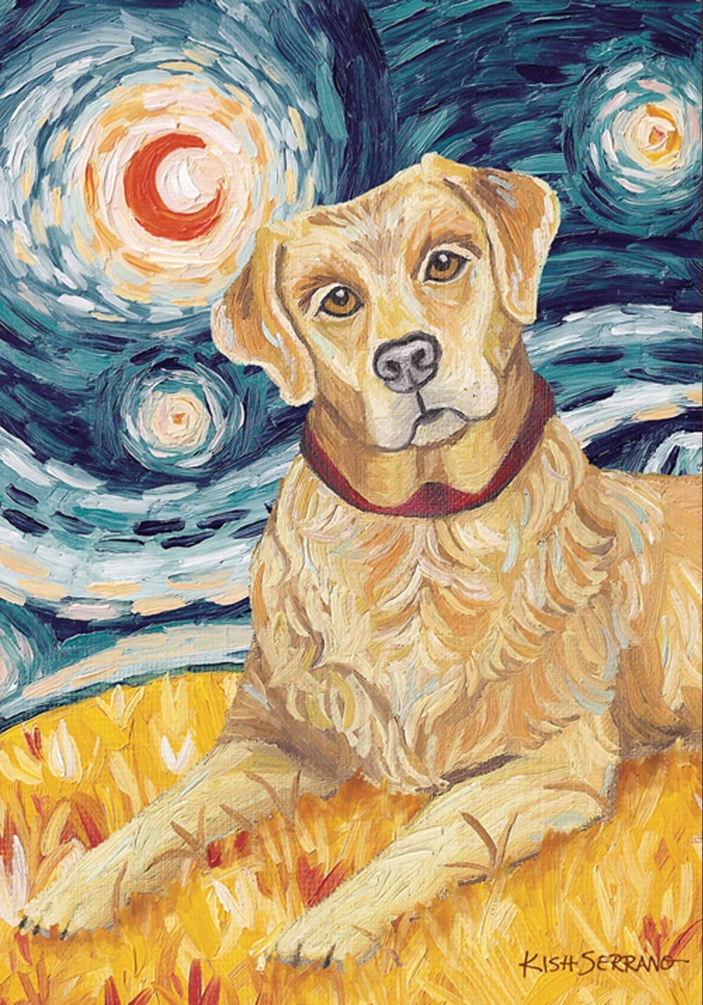 Amazon.com : Toland Home Garden 102659 Van Growl-Yellow Lab Dog Flag ...