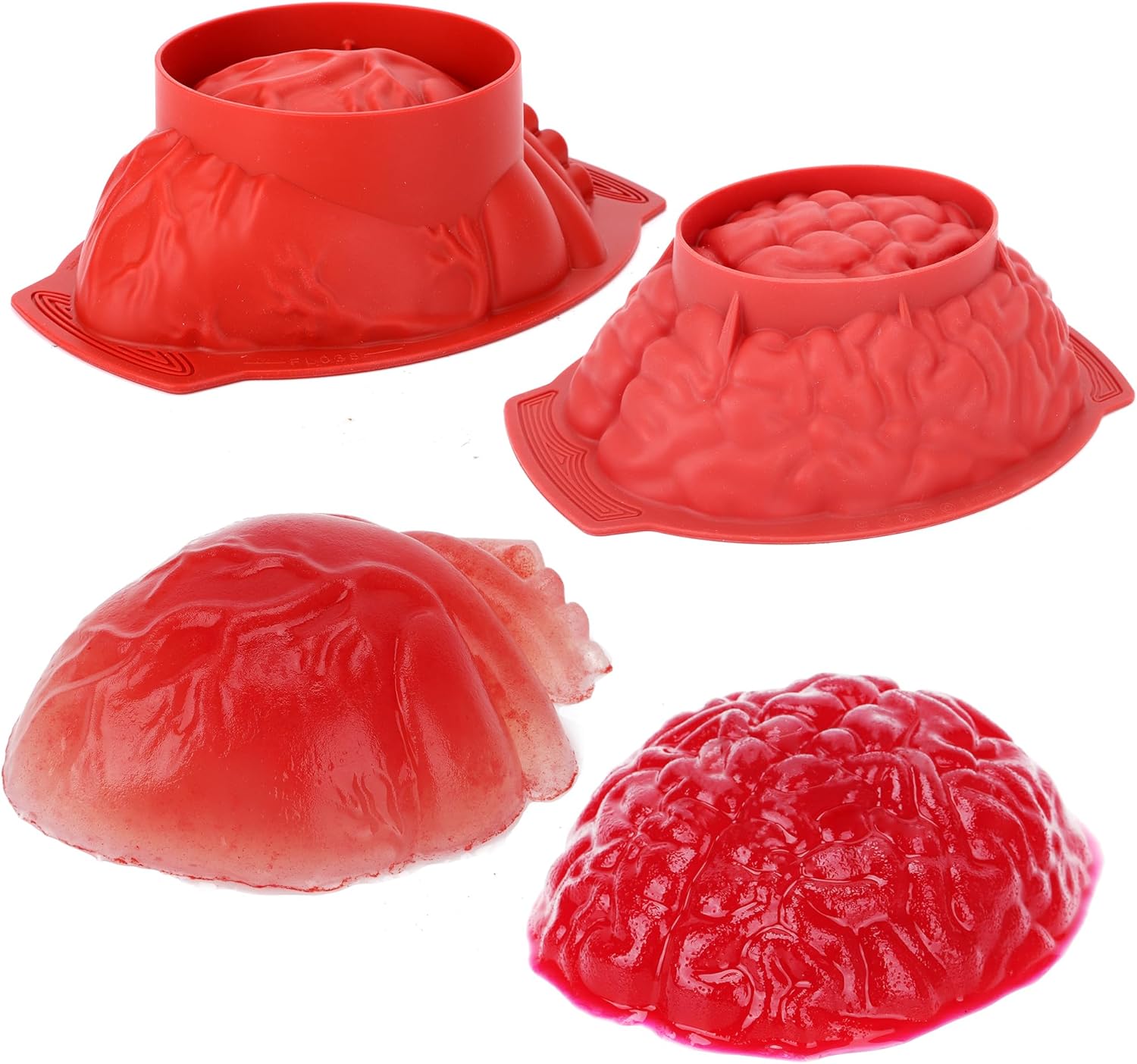 Amazon.com: UWILLION 2 Pcs Brain Jello Mold Silicone Human Heart Mold ...