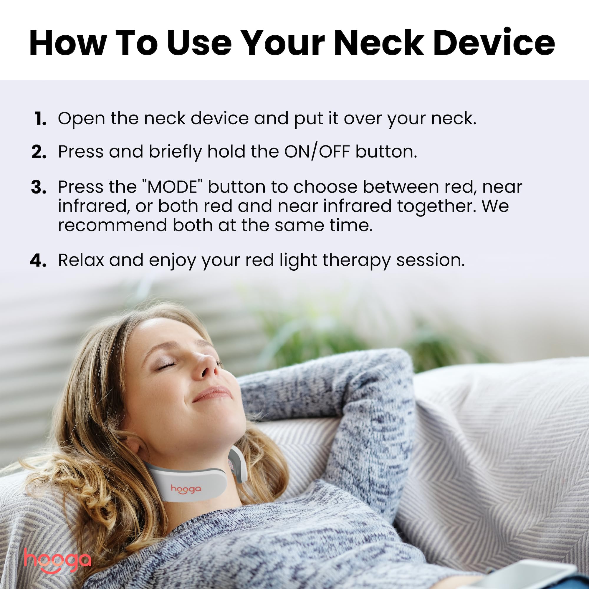 Snapklik.com : Hooga Red Light Therapy For Neck, Compact & Rechargeable ...