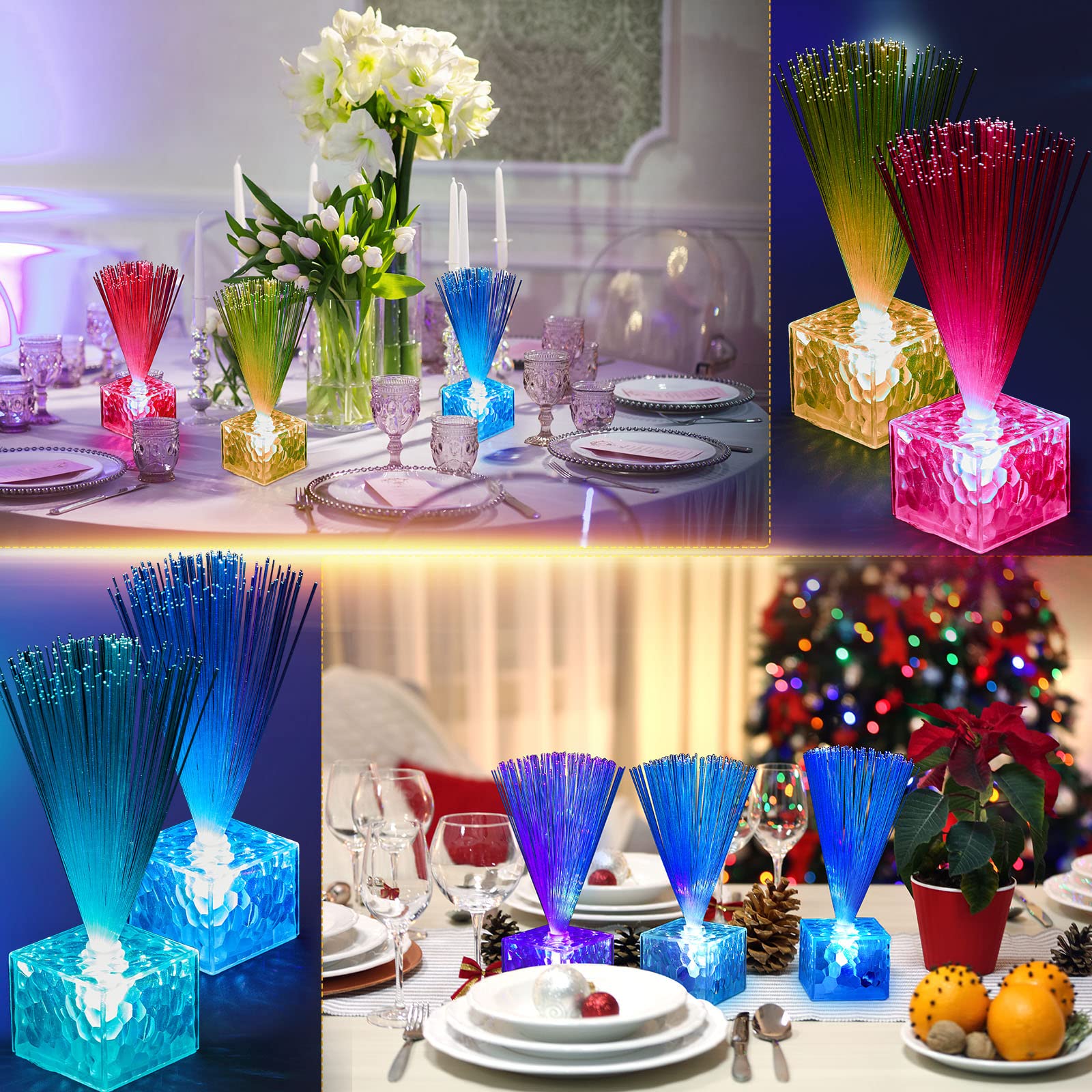 Amylove 16 Pieces Mini Fiber Optic Lights Small Fiber Optic Lamps Color ...