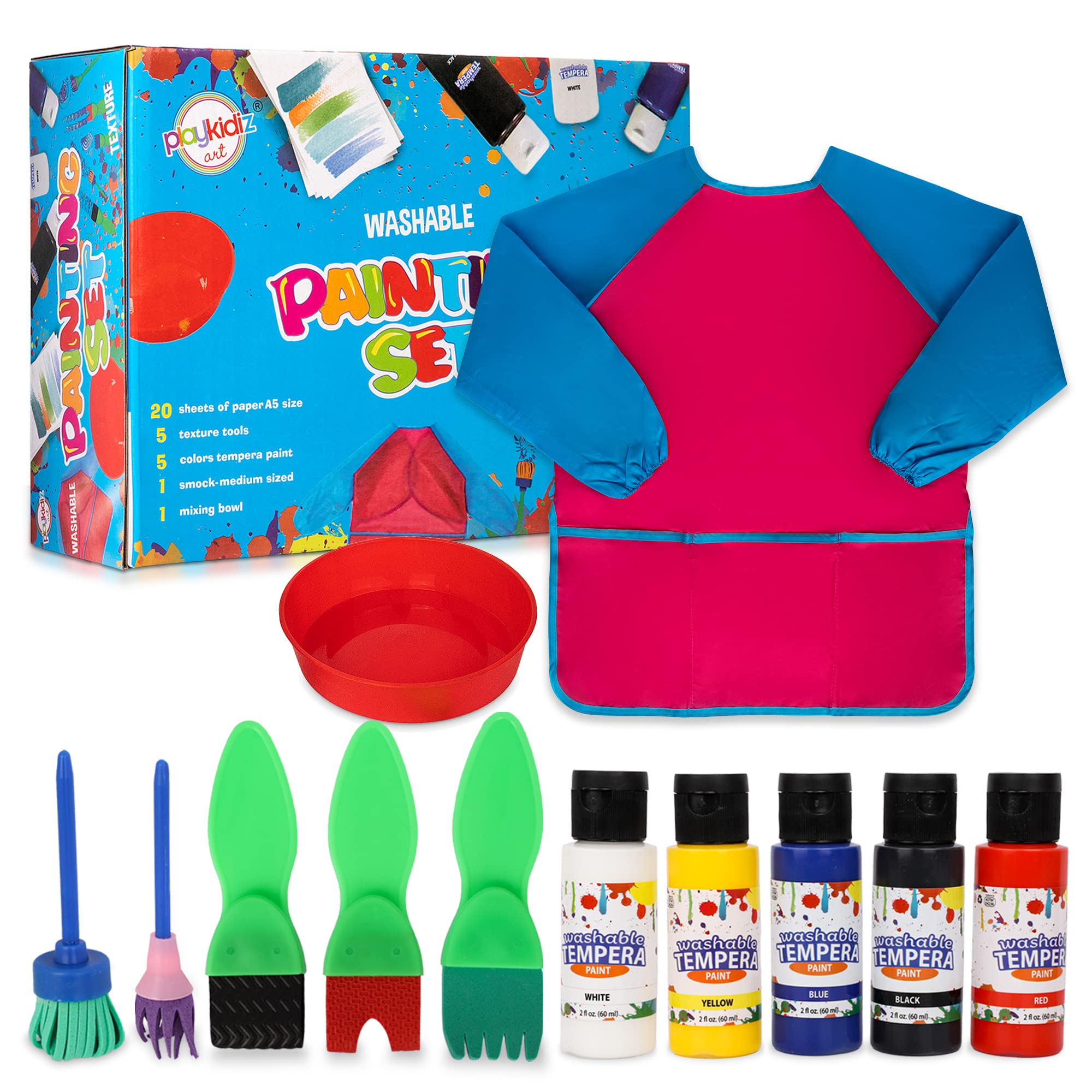 Snapklik.com : Washable Kids Paint Set, 32 Piece Complete Paint Set For ...