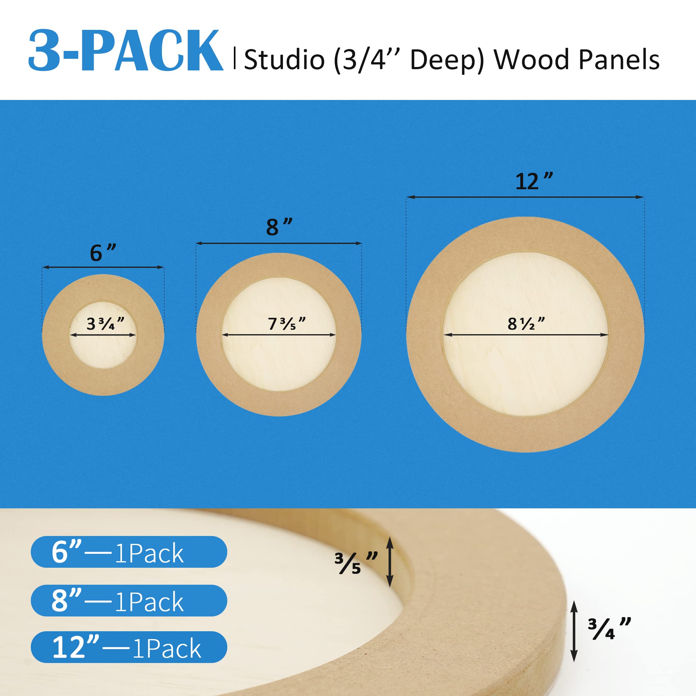 Snapklik.com : Falling In Art Unfinished Round Birch Wood Panels Kit ...