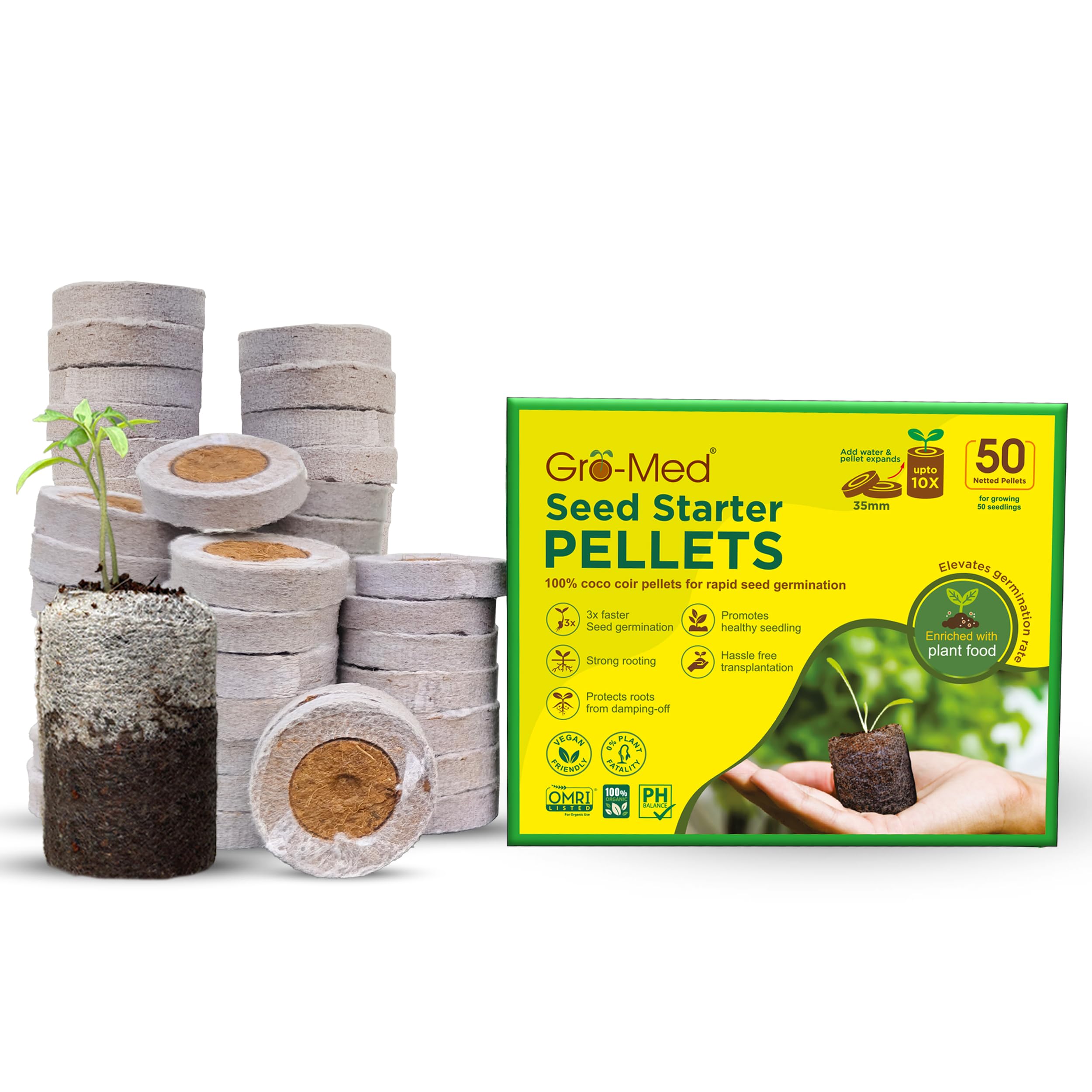 Gro Med Organic Coco Coir Seed Starter Pellets Npk Enriched | Desertcart GB