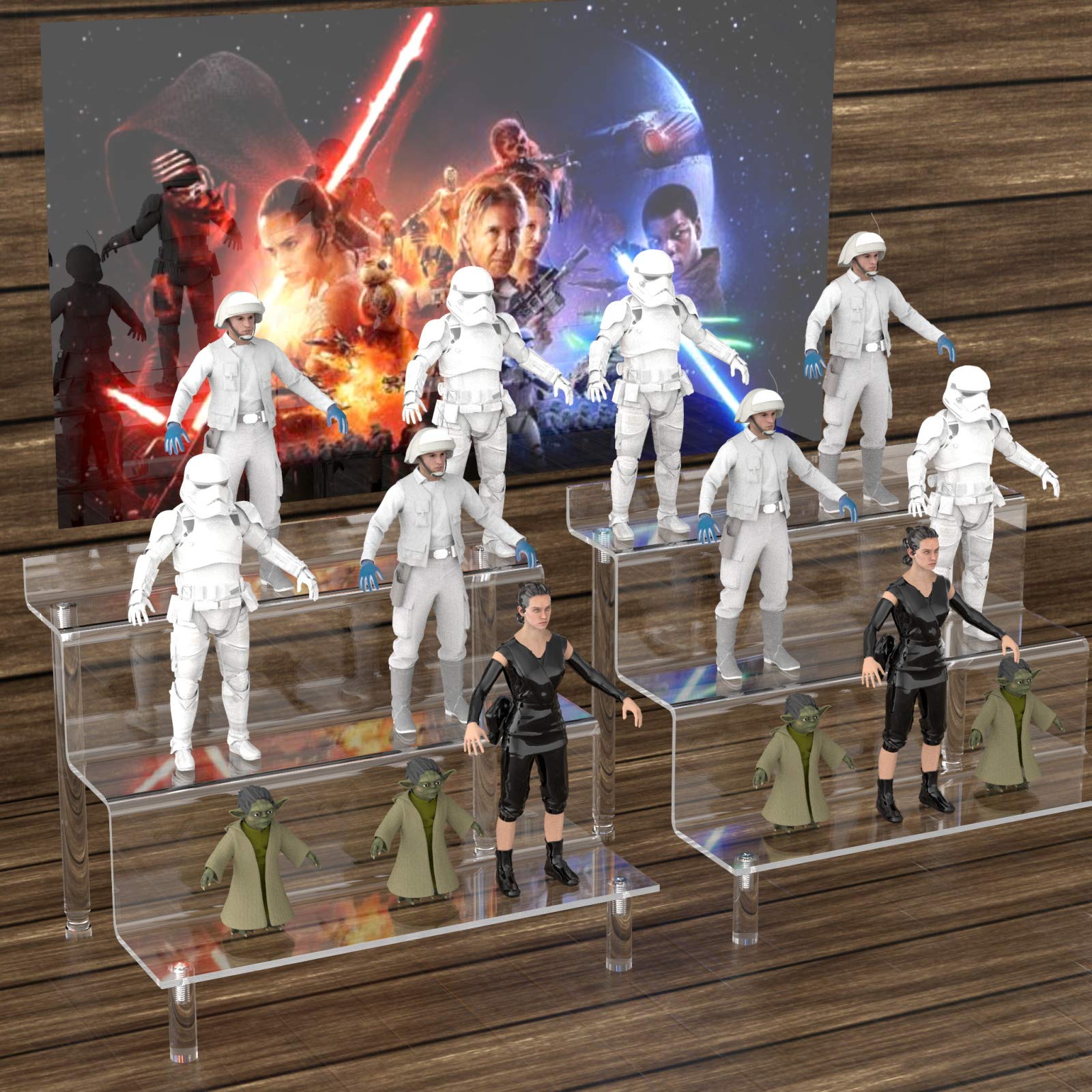 Buy Crostice Acrylic Display Stand 3-Tier Clear Riser Display Shelf for ...