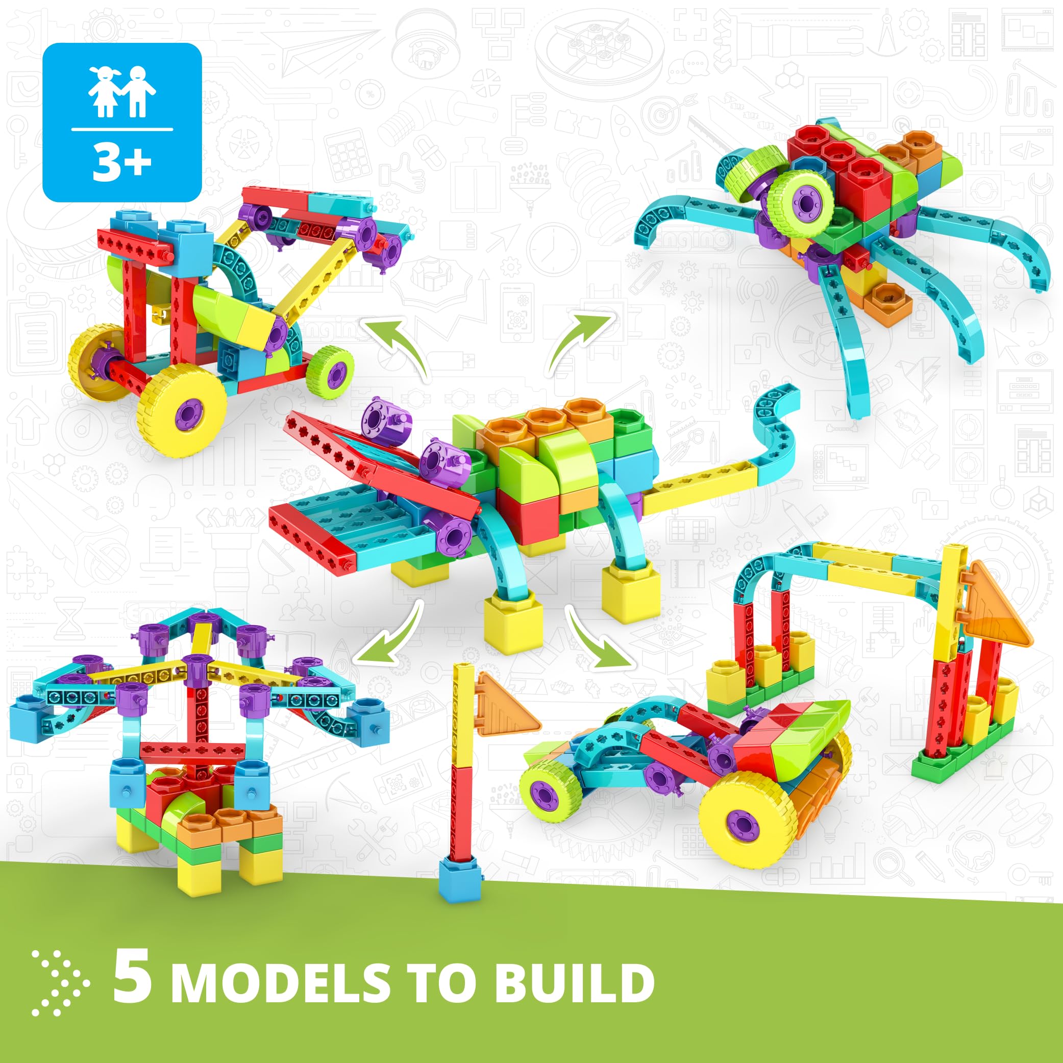 Engino Qboidz Alligator with 5 Bonus Models Building Blocks – BigaMart