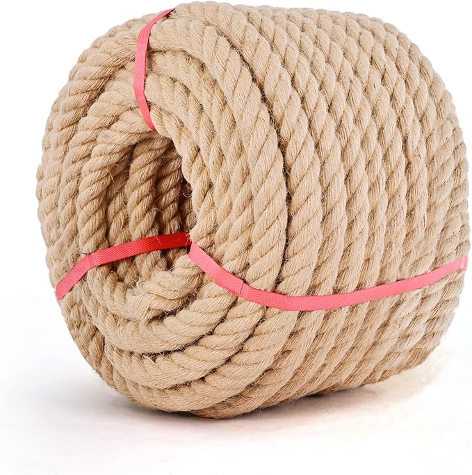 Jute Rope 2/5 Inch 100 Ft Natural Hemp Rope, Heavy Duty Manila Ropes ...