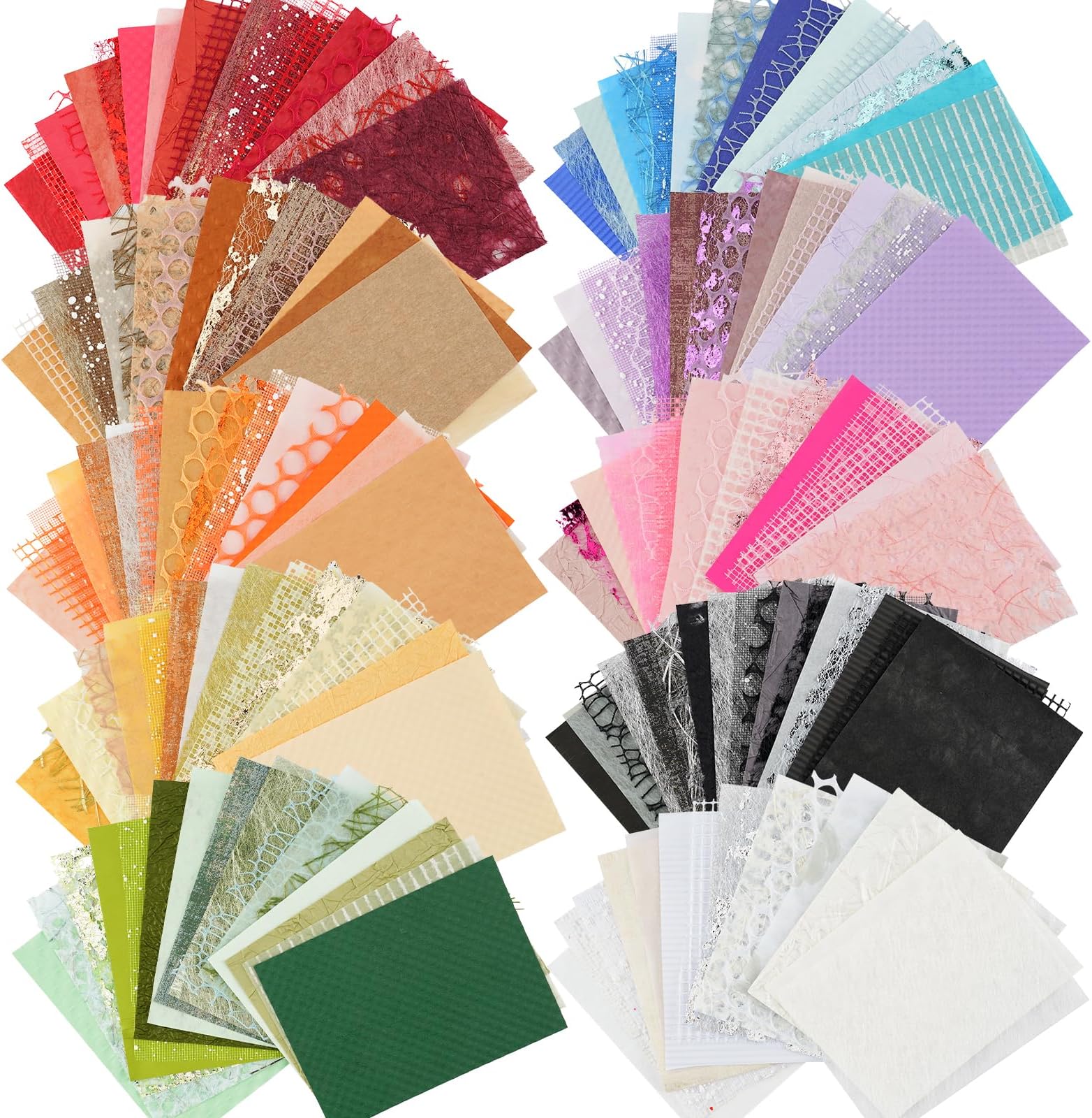 Amazon.com: 160 Sheets Textured Scrapbook Paper and Mesh Fabric ...