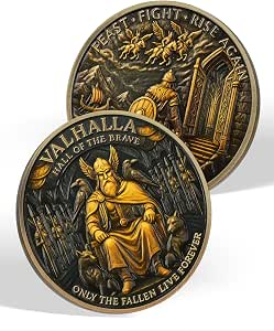 Viking Challenge Coin – Odin & Valkyrie Design | Valhalla, Hall of the ...