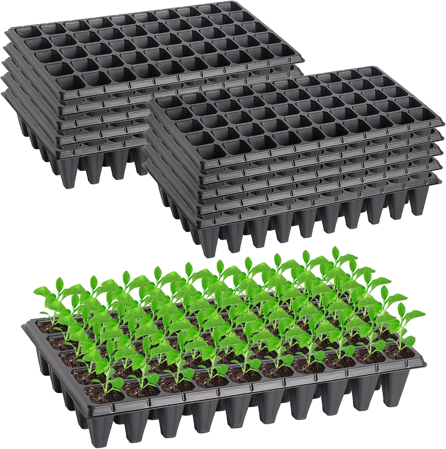 500 Cells 54x28 cm Seedling Plug Trays - 10 PCS 20x10 inch Reusable ...