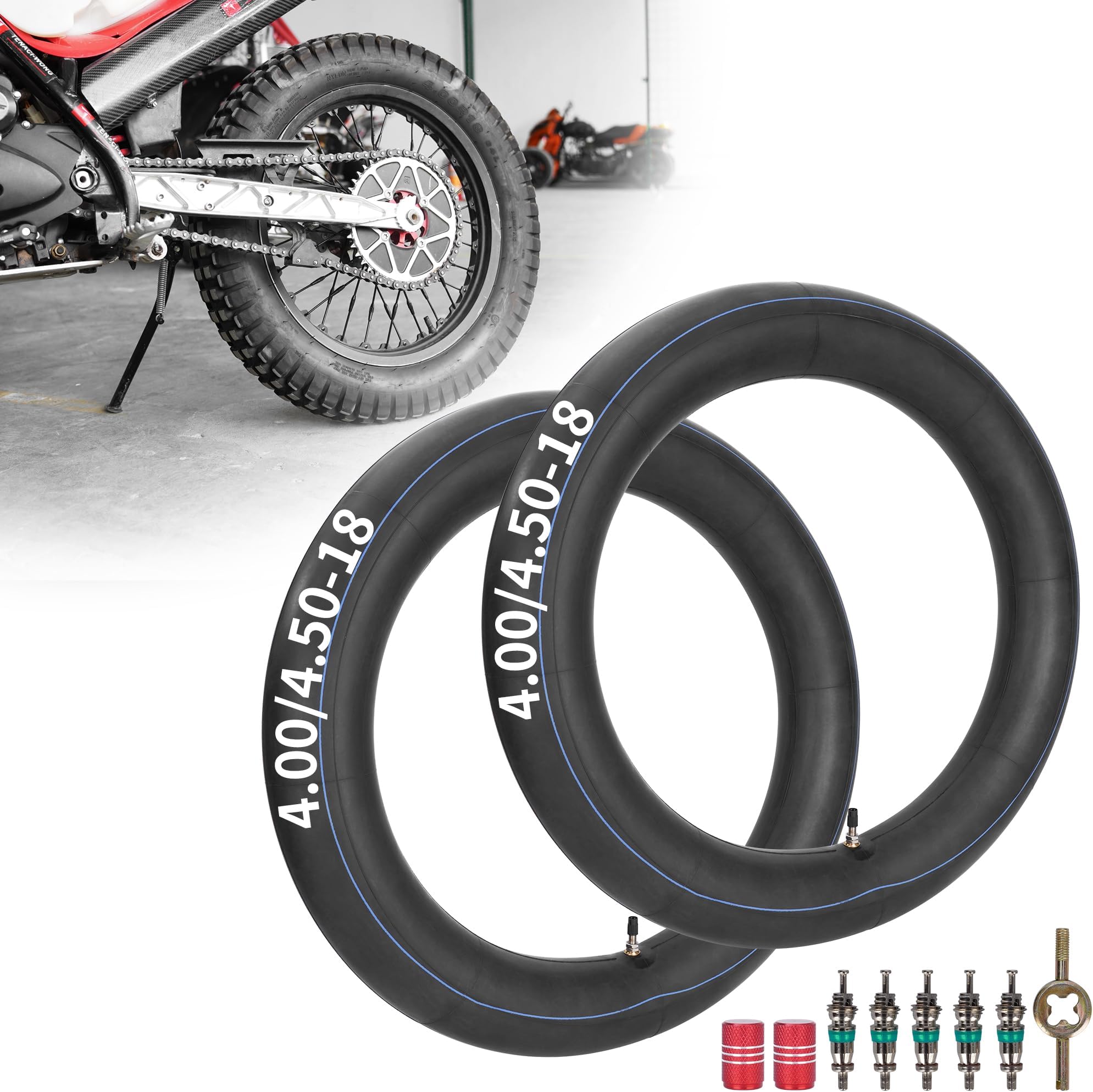 Amazon.com: RUTU 4.50/4.00-18 Inner Tubes with TR4 Straight Valve Stem ...