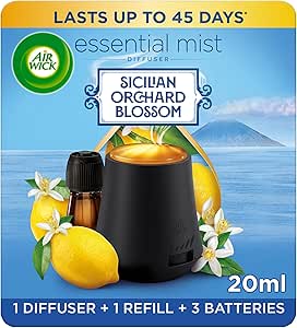 Air Wick Essential Mist Diffuser Kit, Sicilian Orchard Blossom, 1 Device & 1 Refill (20ml ...