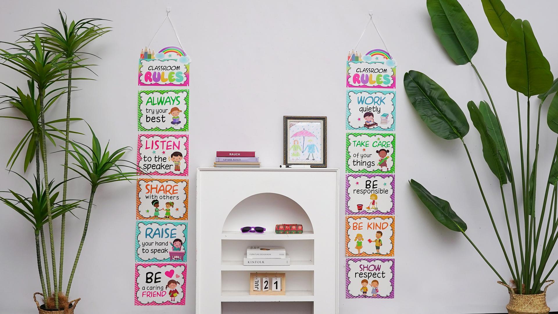 Positive Behavior Expectation Posters Classroom Rules Posters Set - 12 ...