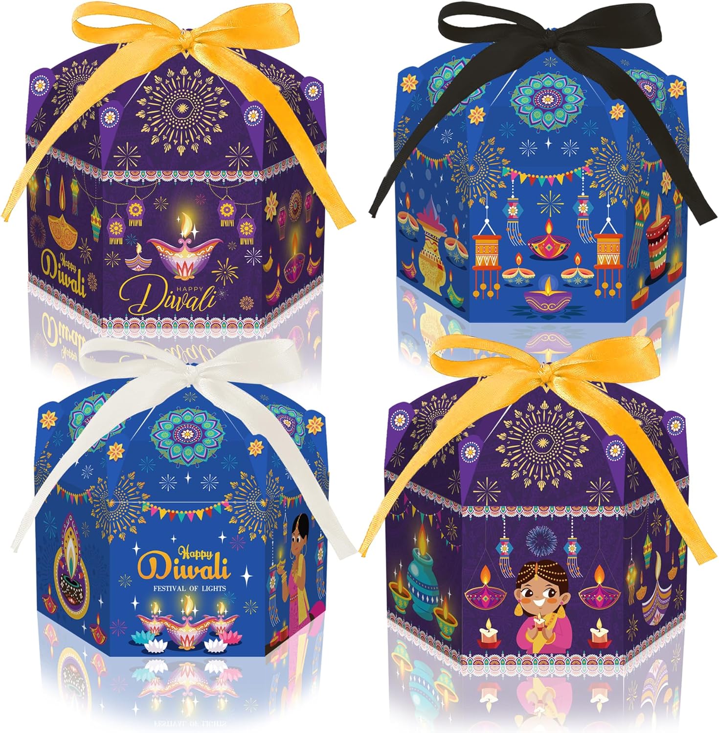 Amazon.com: 12Packs Diwali Gift Boxes,Rangoli Lantern Diya Pattern ...