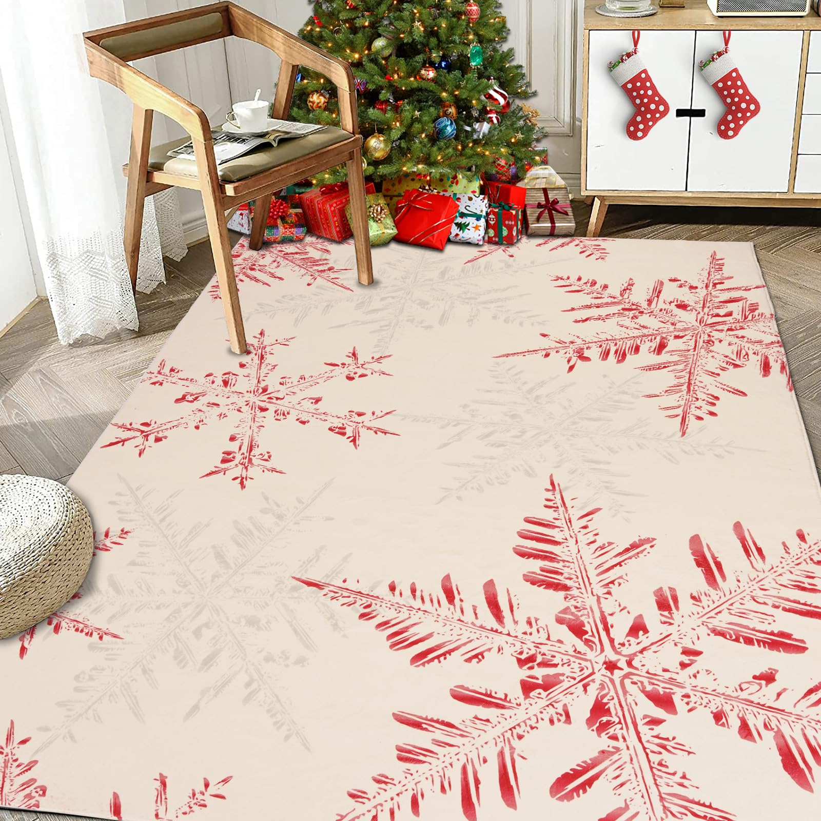 Amazon.com: Snowflake Christmas Area Rug 3x5 Indoor Christmas Washable ...