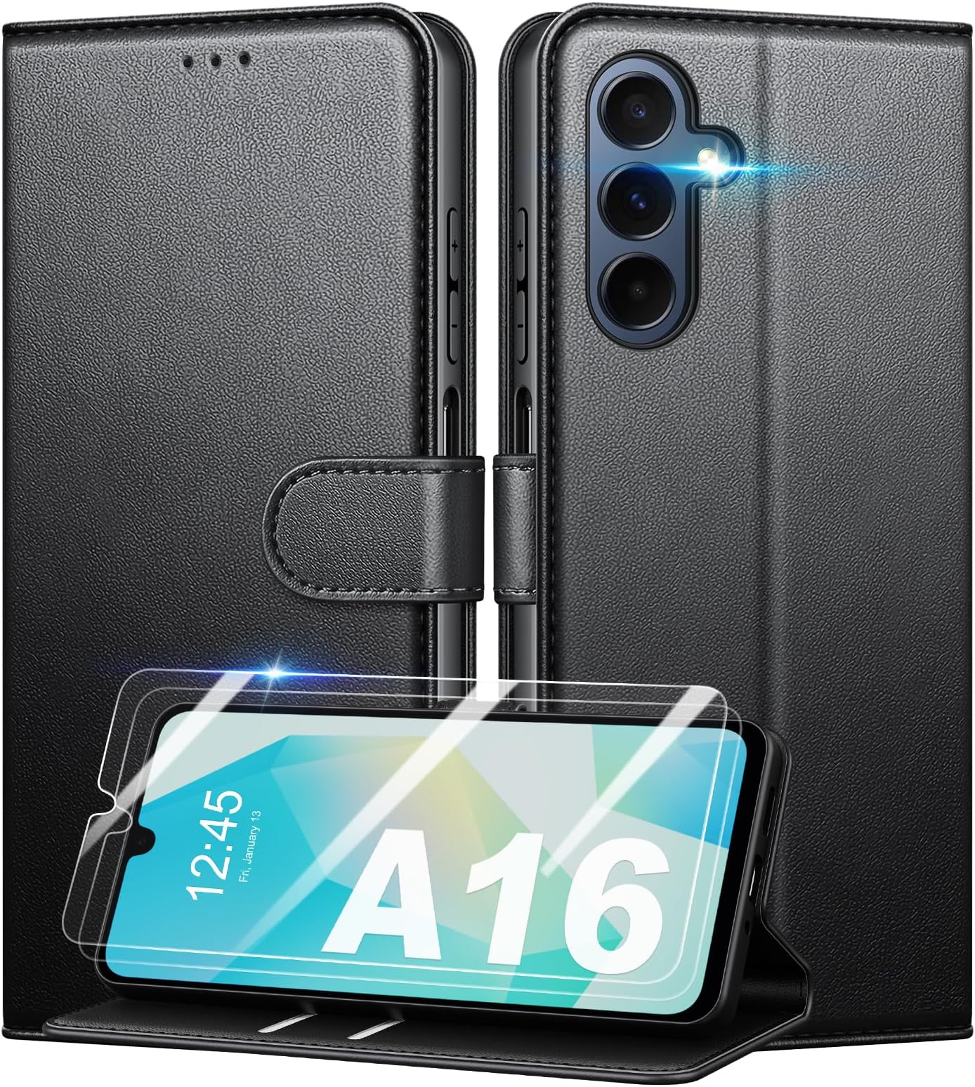 AsWant Cover per Samsung Galaxy A16 5G - Premium PU Magnetica Libro ...