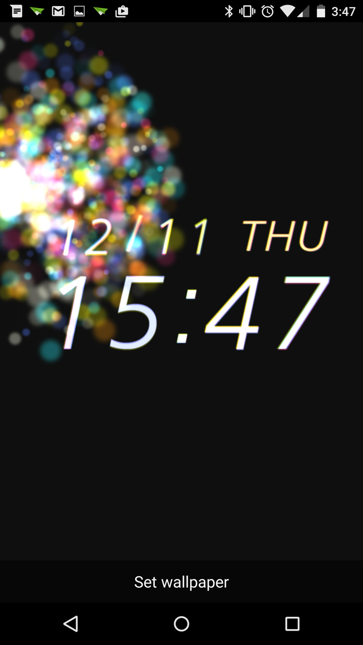 Live Wallpaper Particle Colors 24H Clock - App on Amazon Appstore