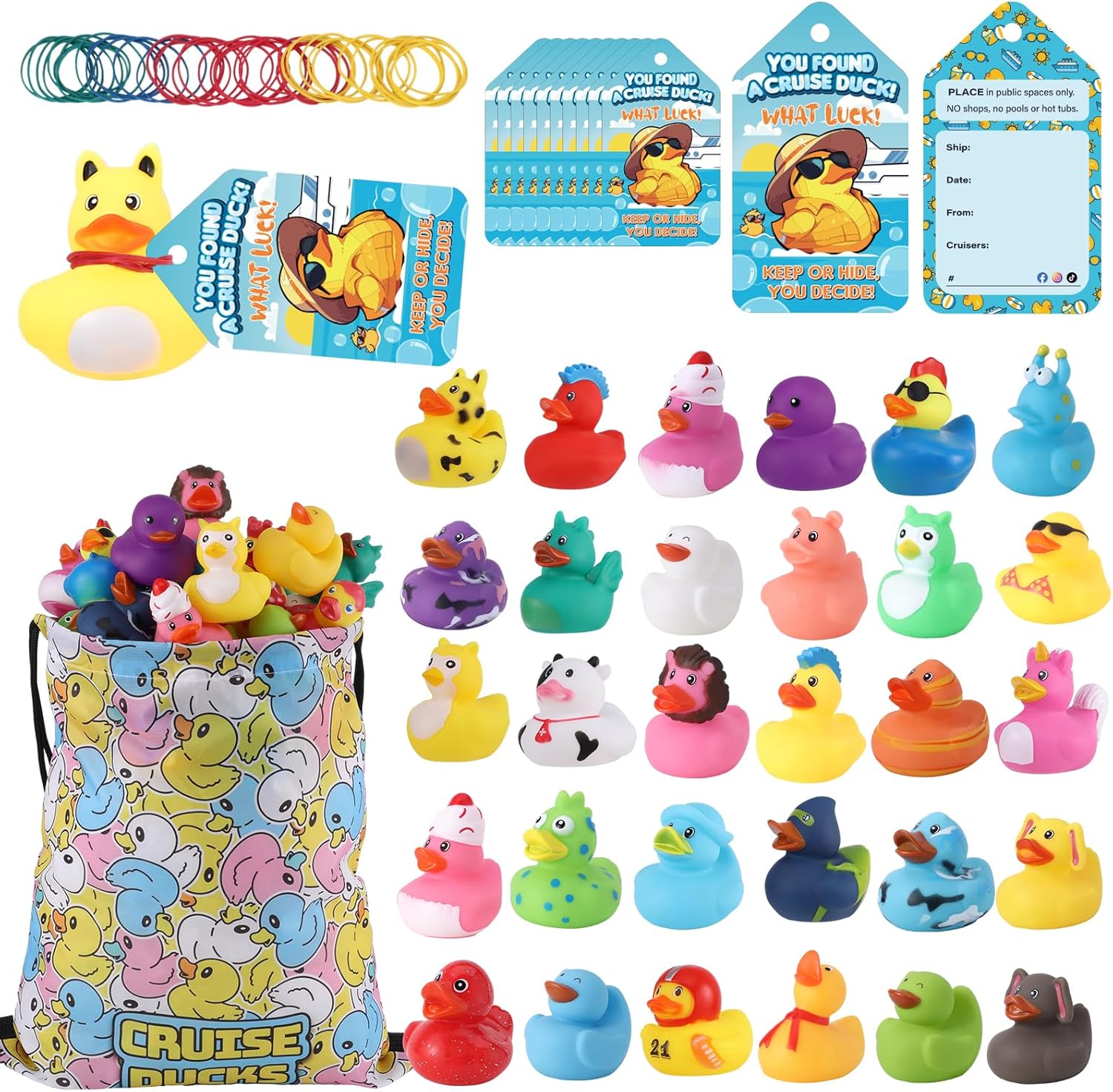 Amazon.com: Prudiut Cruise Rubber Ducks Kits 30 Pcs Assorted Cruising ...