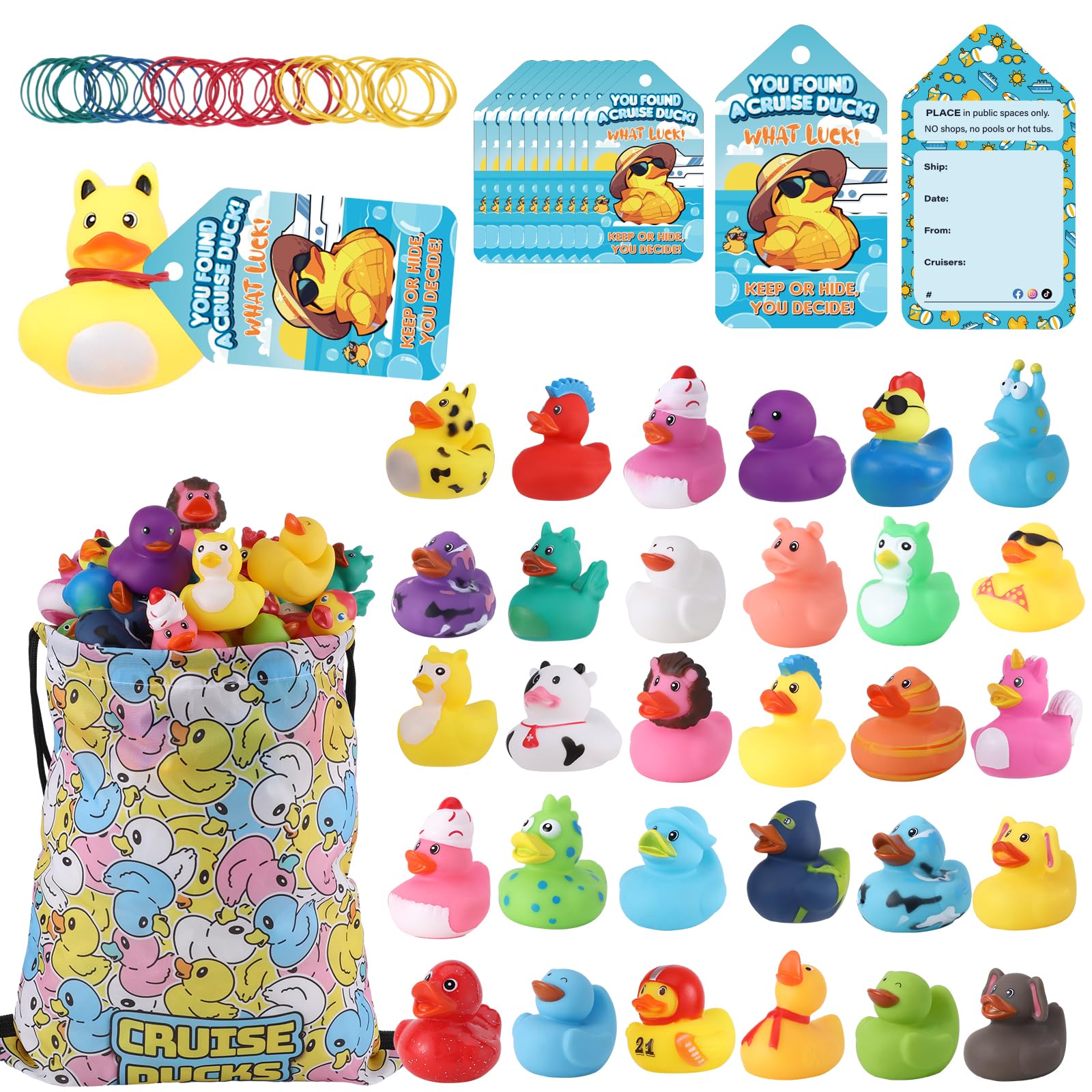 Amazon.com: Cruise Rubber Ducks Kits 30 Pcs Assorted Cruising Rubber ...