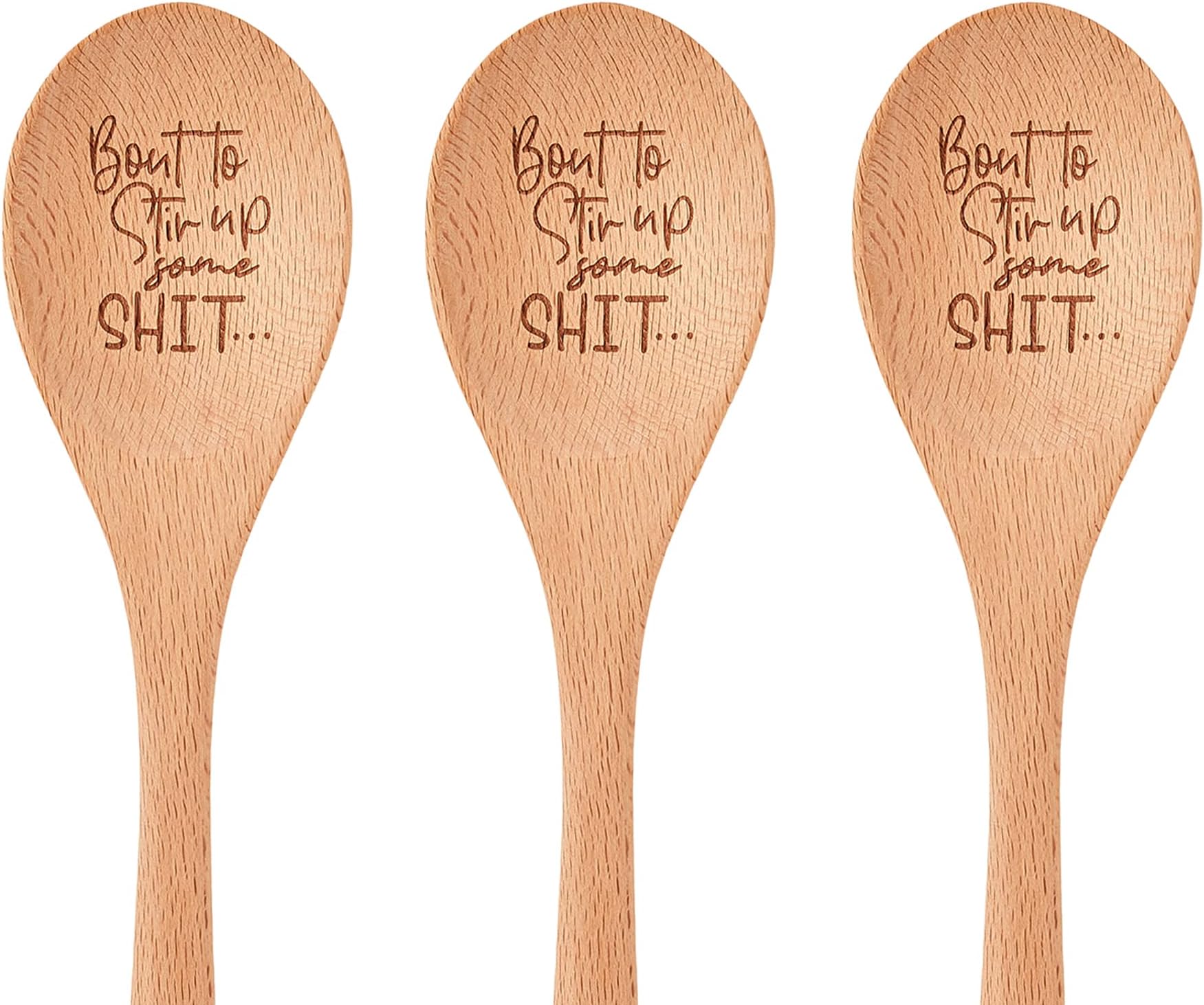 Amazon.com: Funny Friendship Long Handle Wooden Spoon for Cooking ...