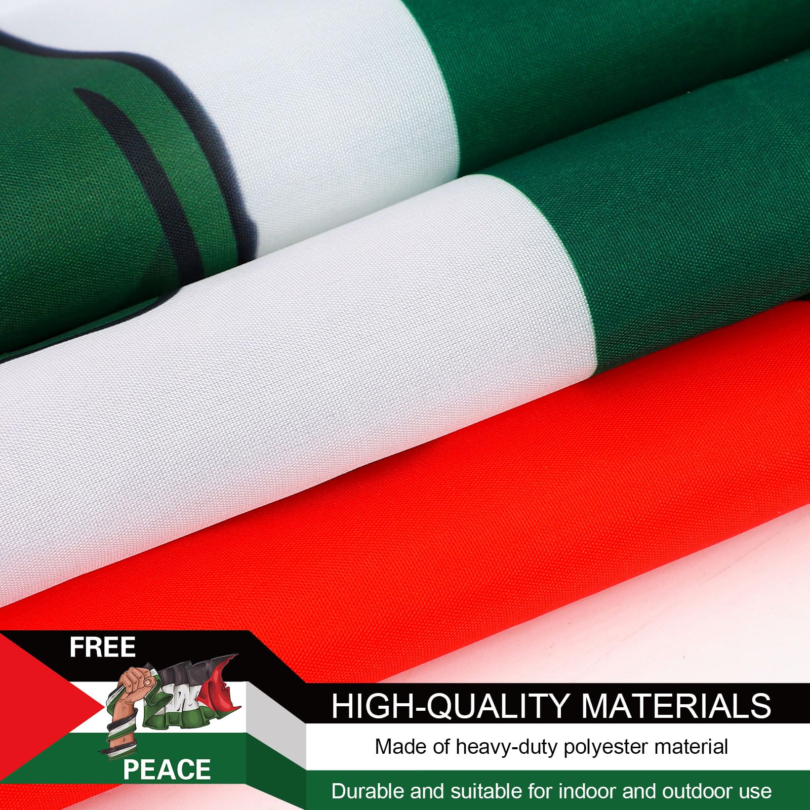Large Palestine Flag 4.7x3ft, Polyester Material Palestinian Flag with ...