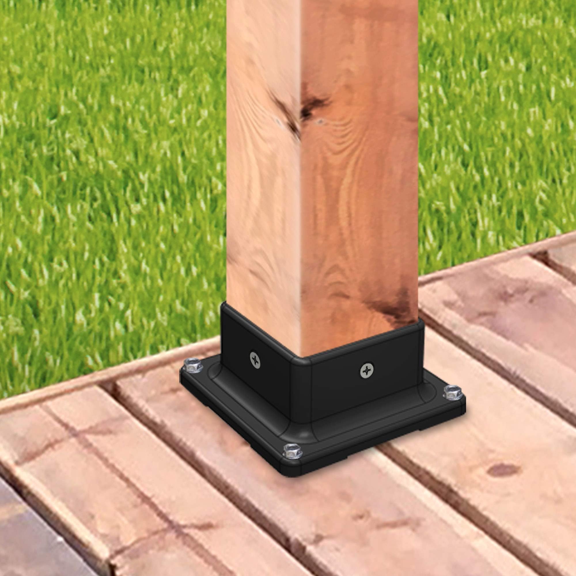 ForoGore 4" x 4" Wood Post Plate Connector, Powder-Coated Decking Post ...