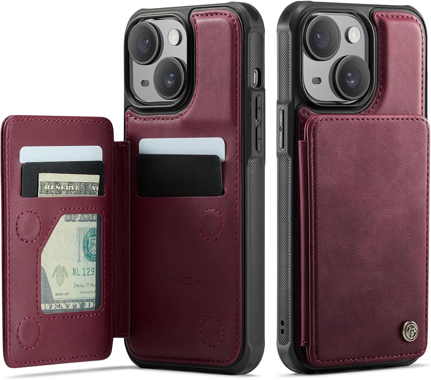 Amazon.com: Vinich for iPhone 14 Wallet Case with Card Holder, RFID ...