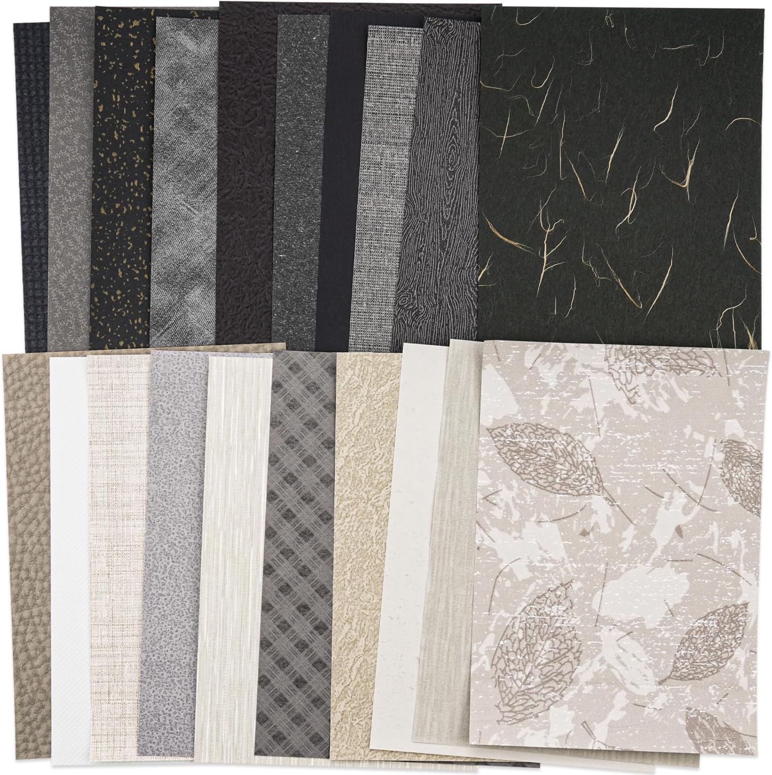 Amazon.com: 20 Sheets Textured Scrapbook Paper Assorted Set - Mixed ...